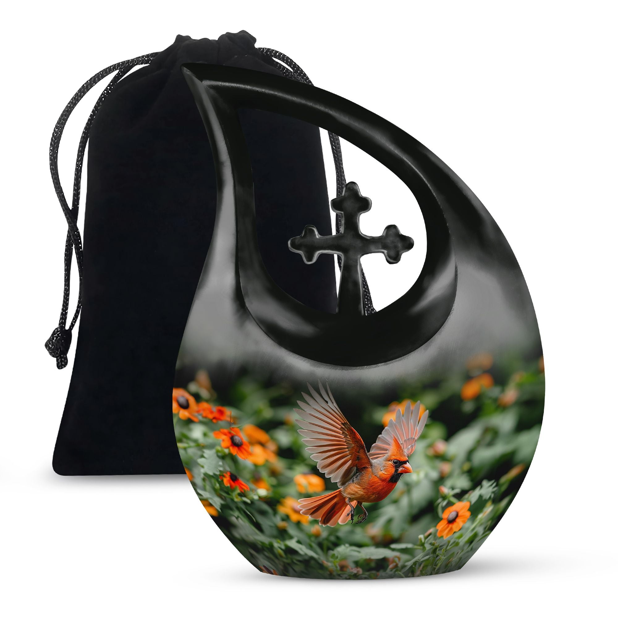MUKTIVE Flying Red Cardinal Bird Funeral Ash Urns for Humans Male and ...