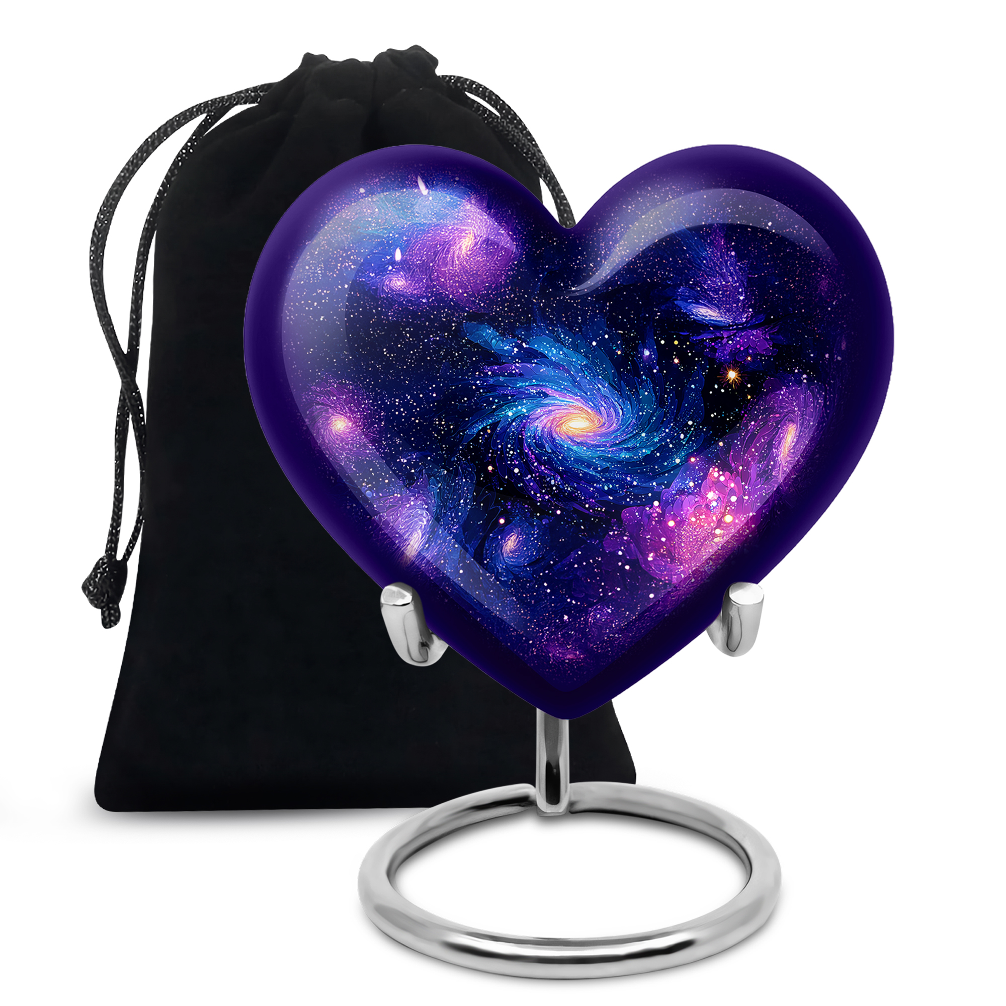 MUKTIVE Galaxy Burial Heart Shaped Urns for Female & Male, Large ...