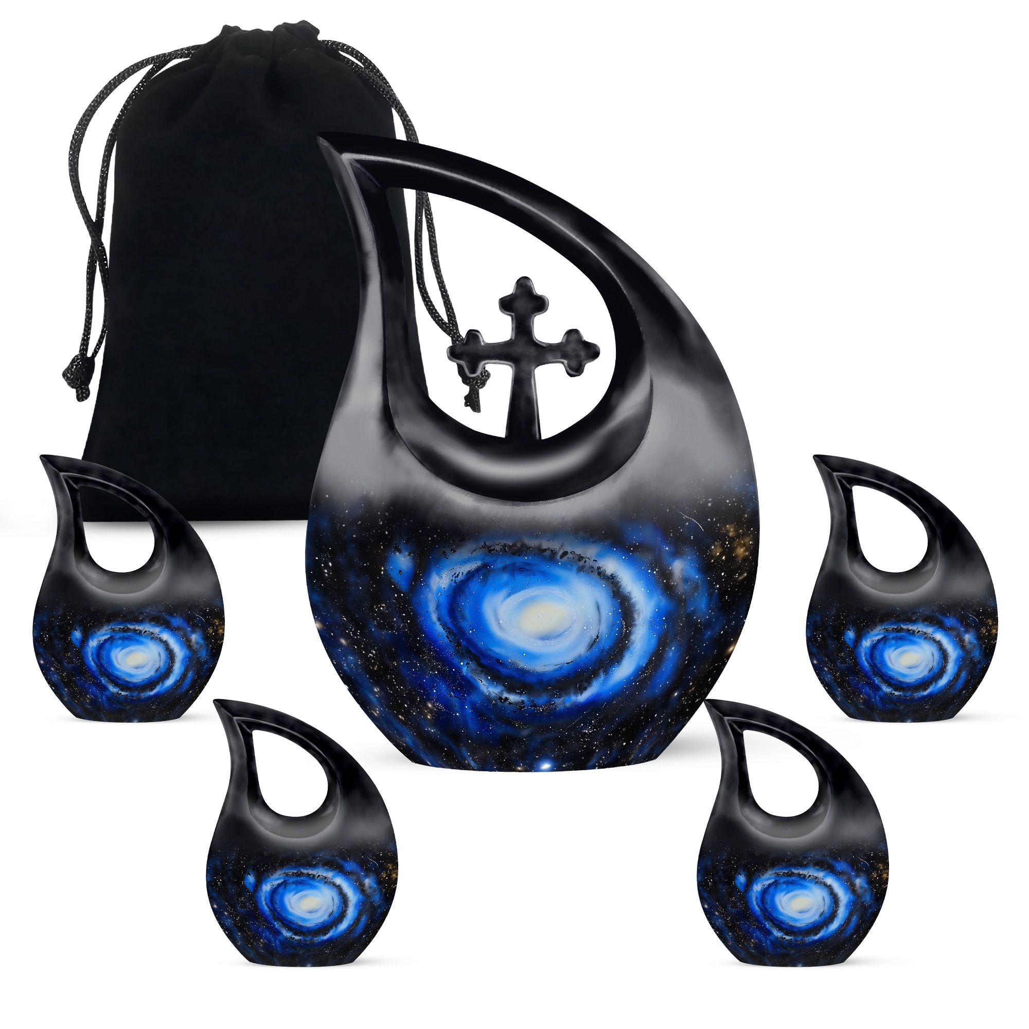 MUKTIVE Galaxy Combo Sets Funeral Urn for Ashes Adult Male Dad, Burial ...