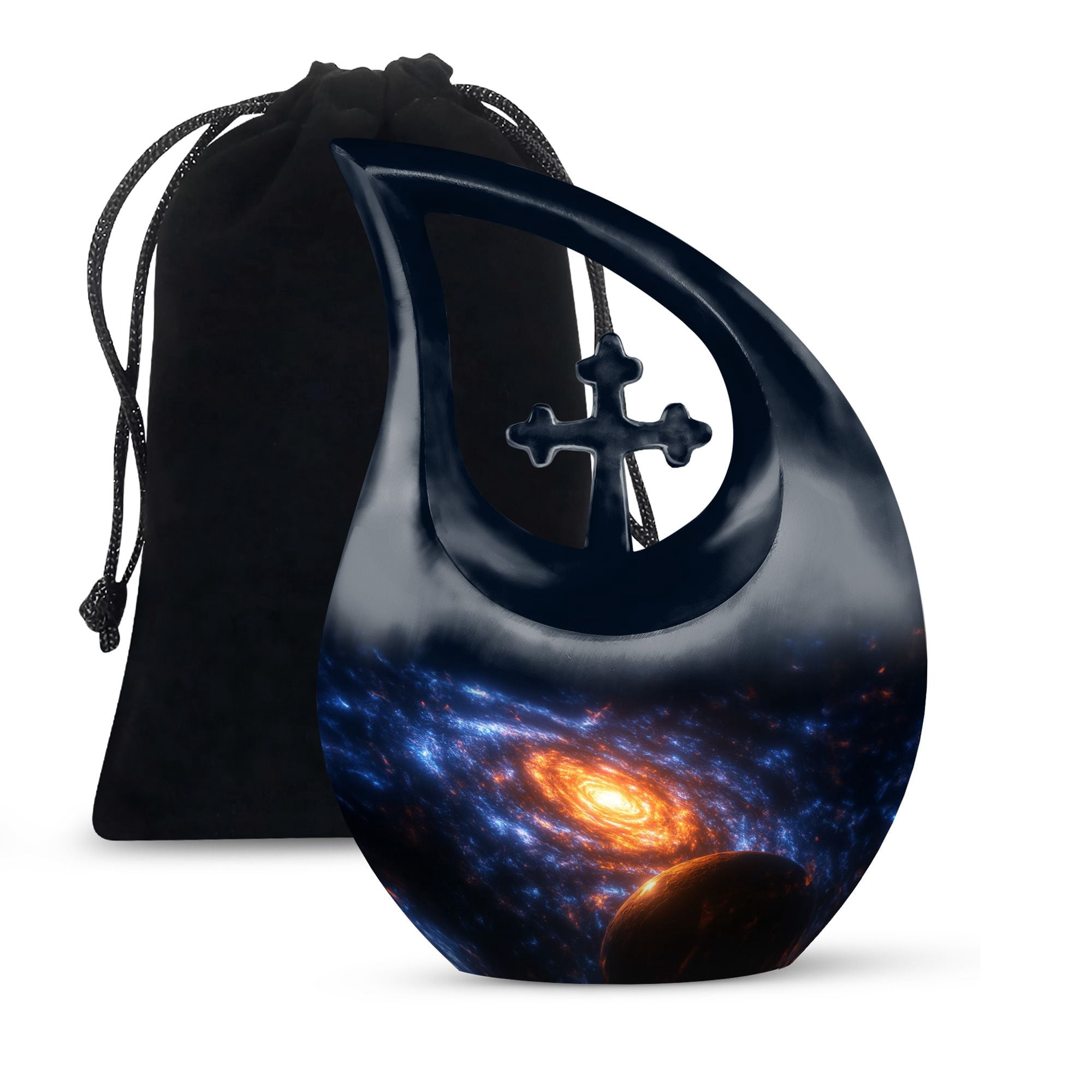 MUKTIVE Galaxy Funeral Urn for Ashes Mother & Father - Large Planet ...