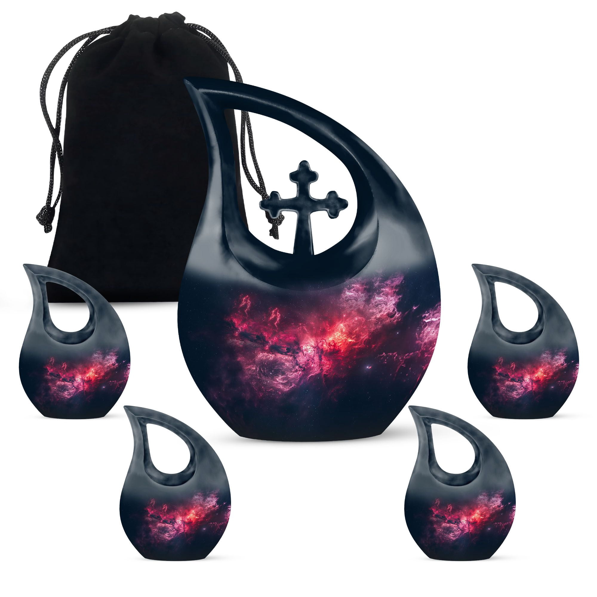 MUKTIVE Galaxy Urn for Ashes, Combo Sets Tear Urn for Human Ashes, (1 ...