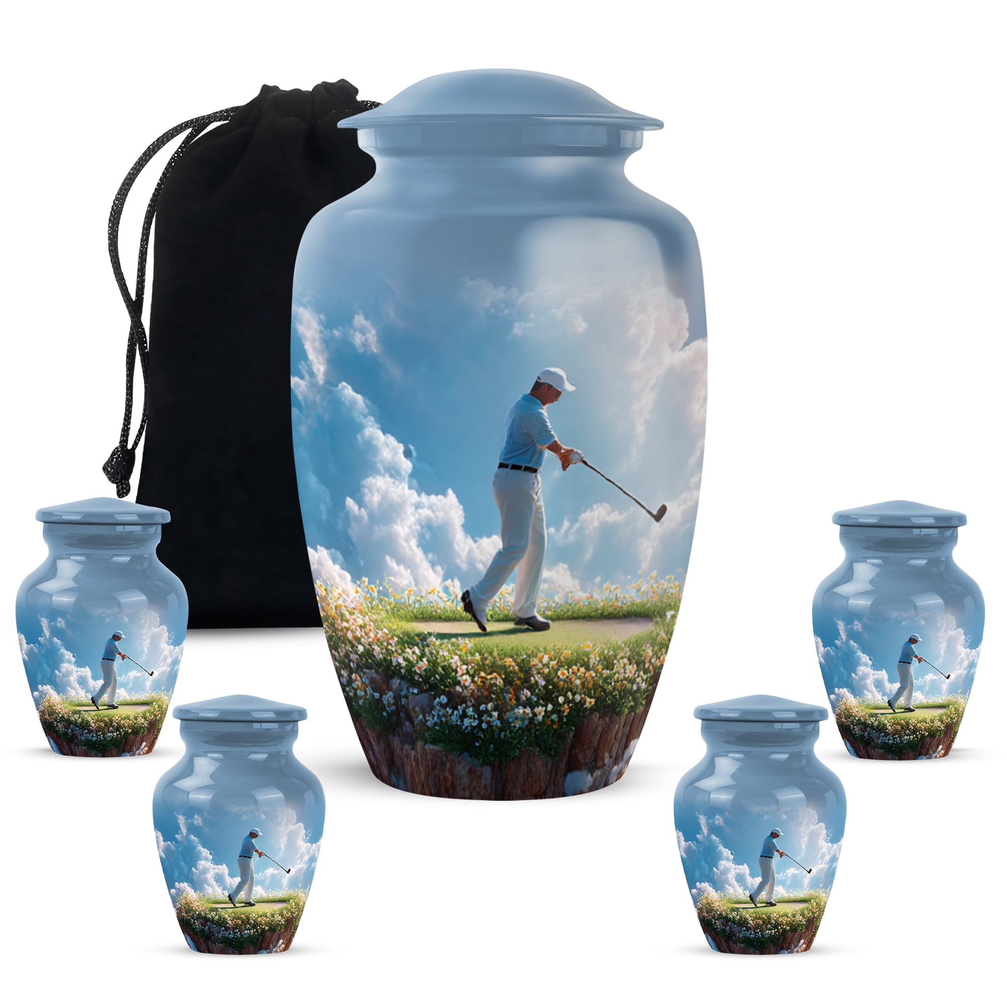MUKTIVE Golfball Women Cremation Urns for Ashes Adult Female, Light ...