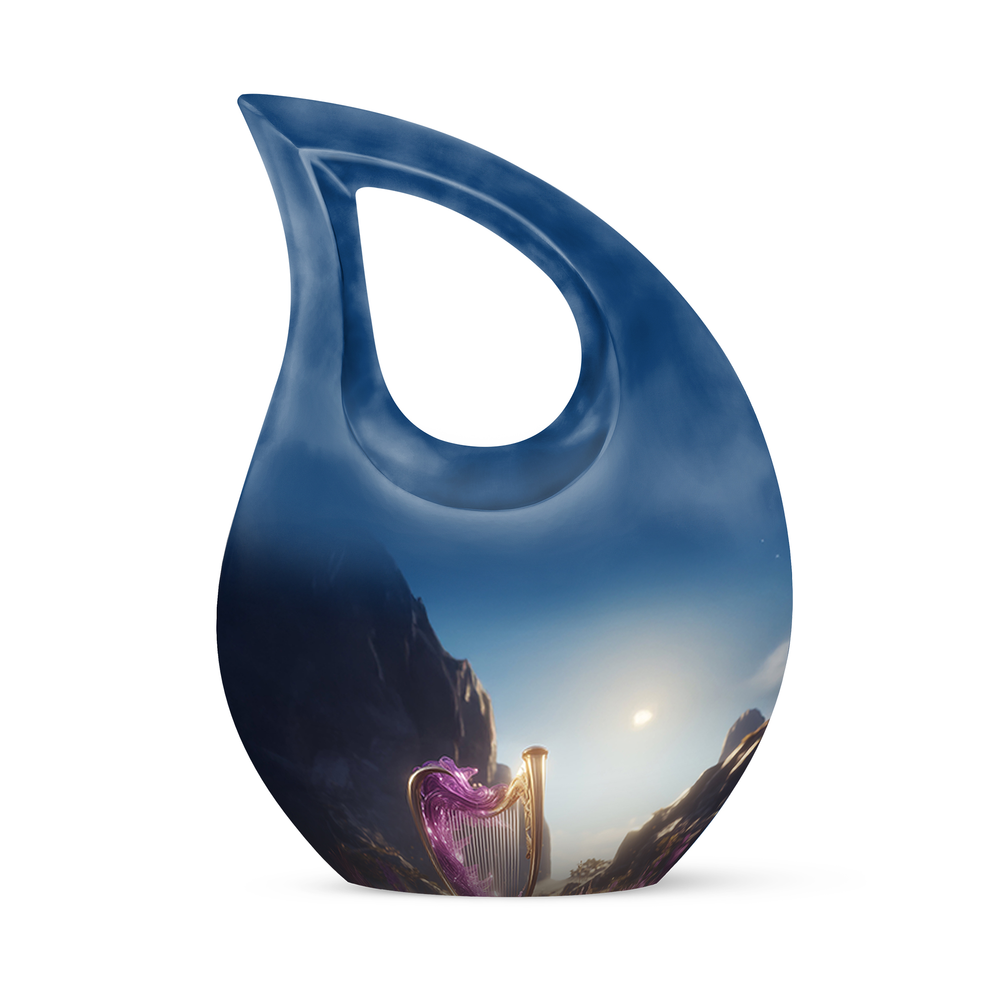 MUKTIVE Harp Burial Urns for Adult Human Ashes - Large Cross Drop ...