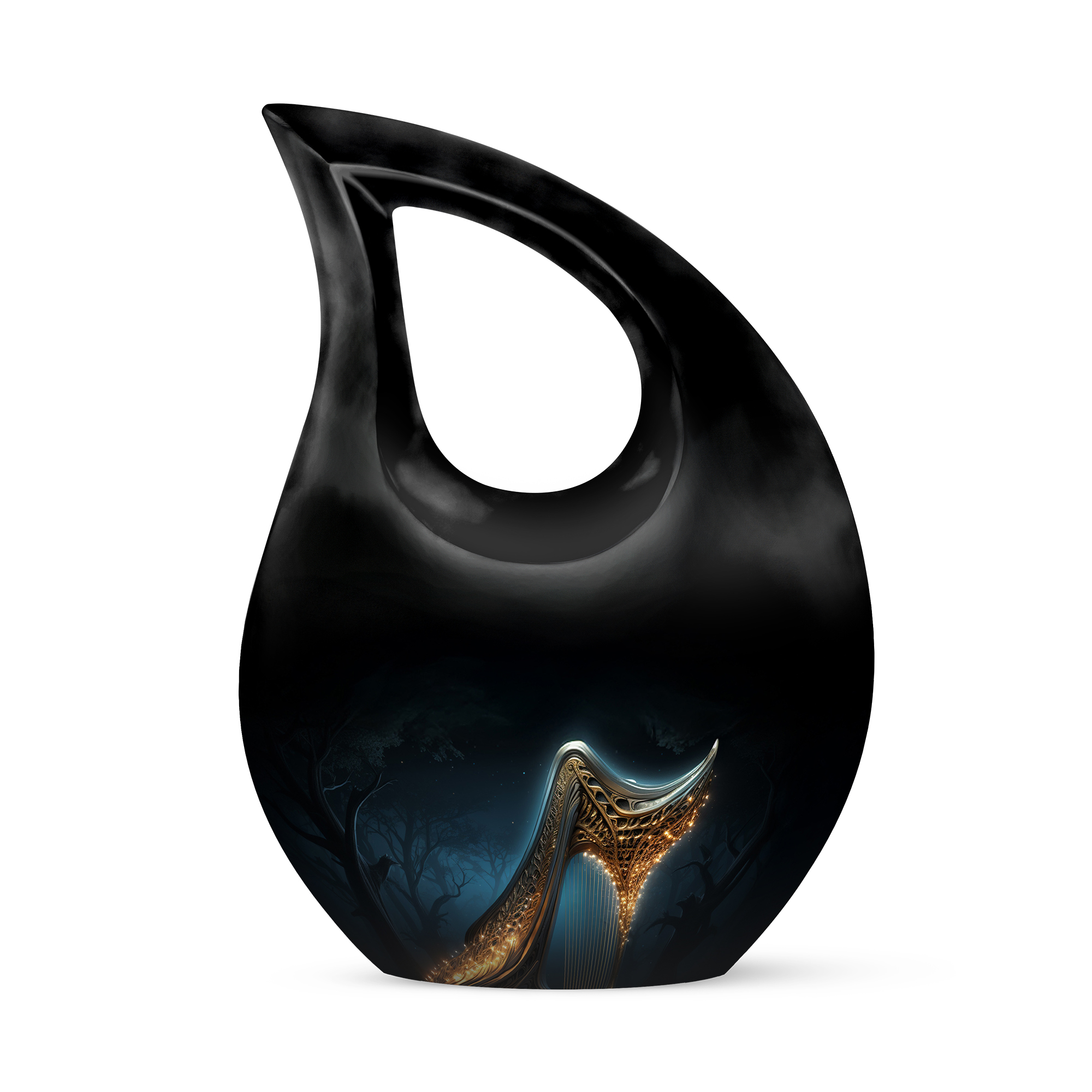 MUKTIVE Harp Unique Cremation Urn for Adult Ashes Women & Men - Large ...