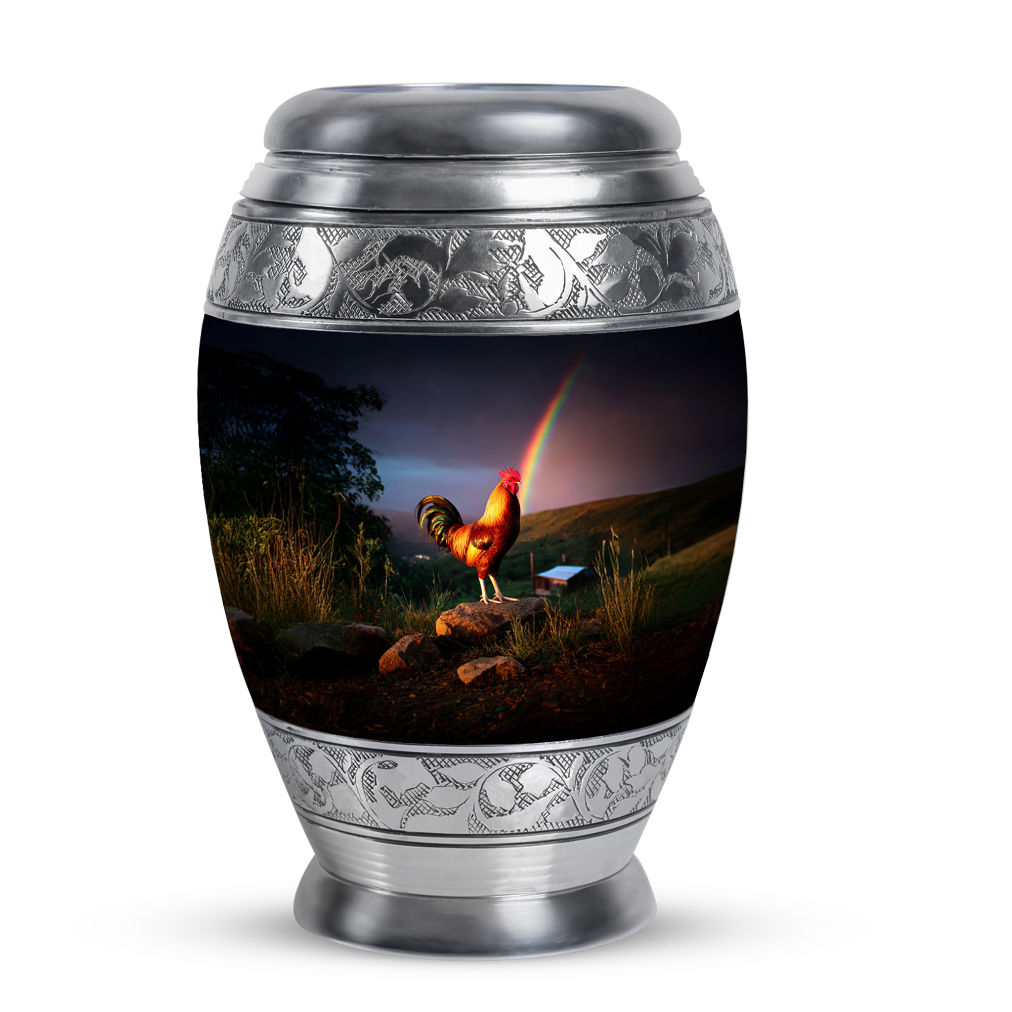 MUKTIVE Hen Memorial Urn for Human Ashes, Black Cremation Urn for Adult ...