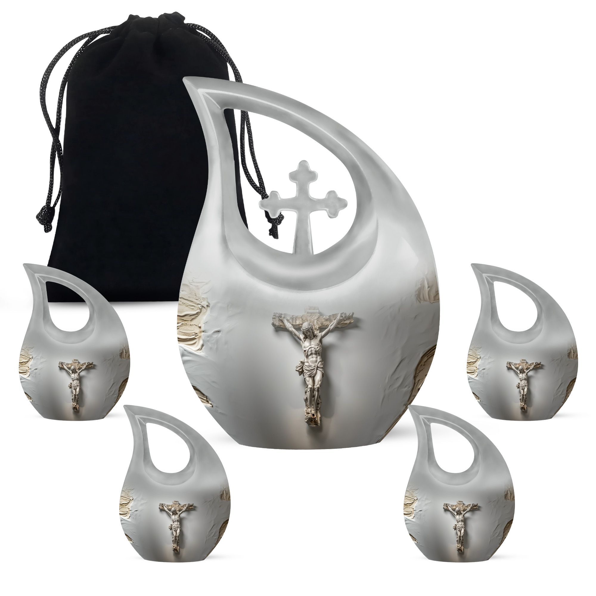 MUKTIVE Jesus Christ Memorial Urns for Human Ashes, Combo Sets ...