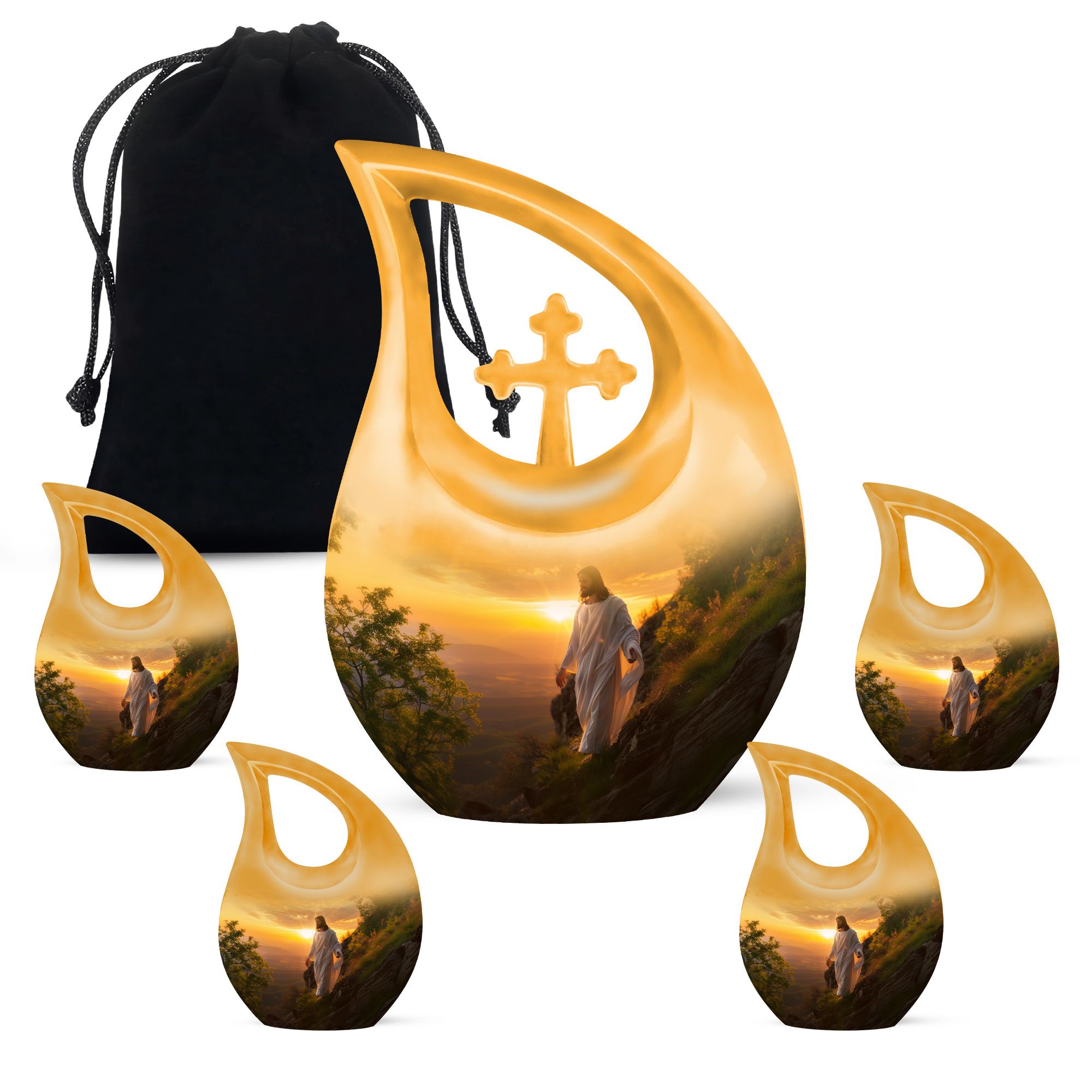 MUKTIVE Jesus Combo Sets Urn for Ashes Adult Male, Cremation Urns for ...