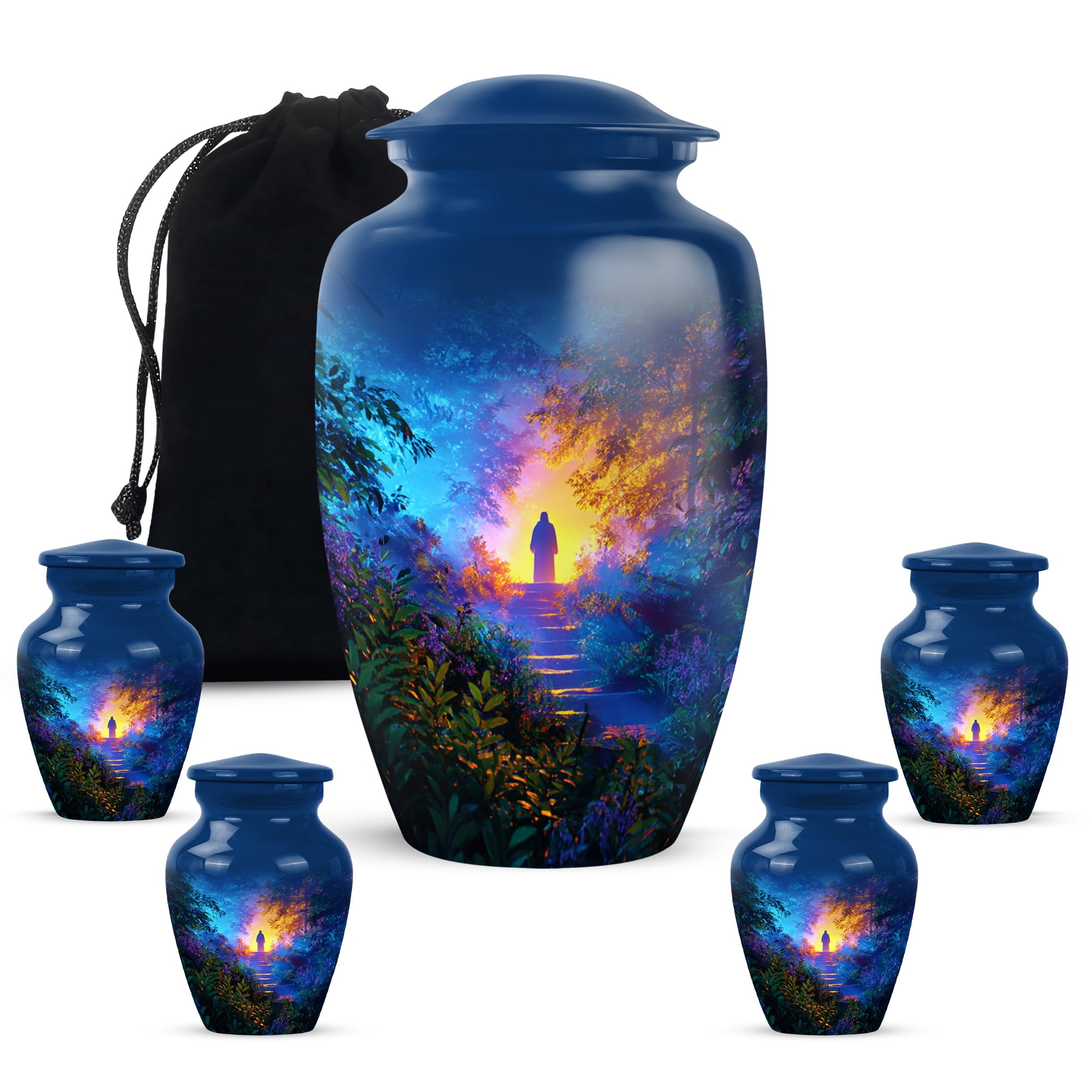 MUKTIVE Jesus Memorial Set of 5 Combo Urns, Human Ashes Adult Female ...