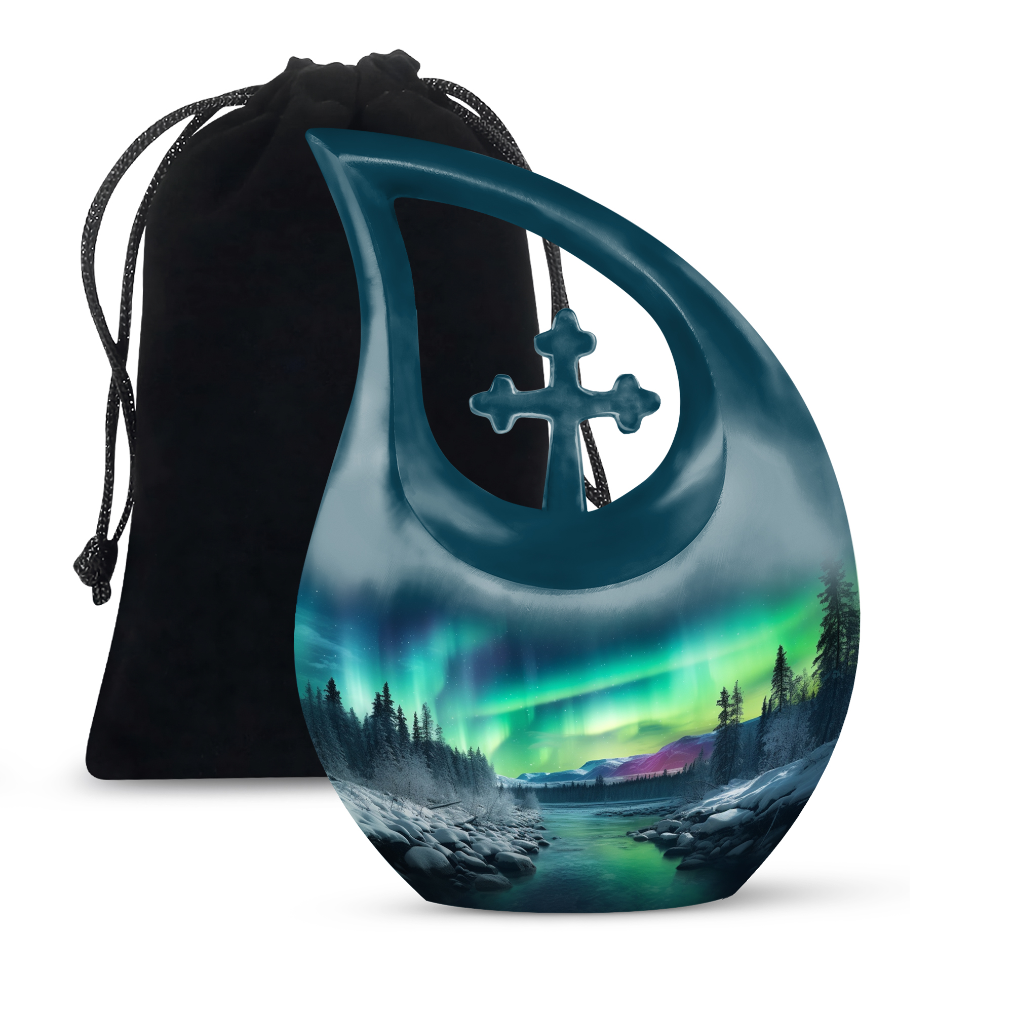 MUKTIVE Large Aurora Borealis Northern Light Urn for Ashes Mom & Dad ...