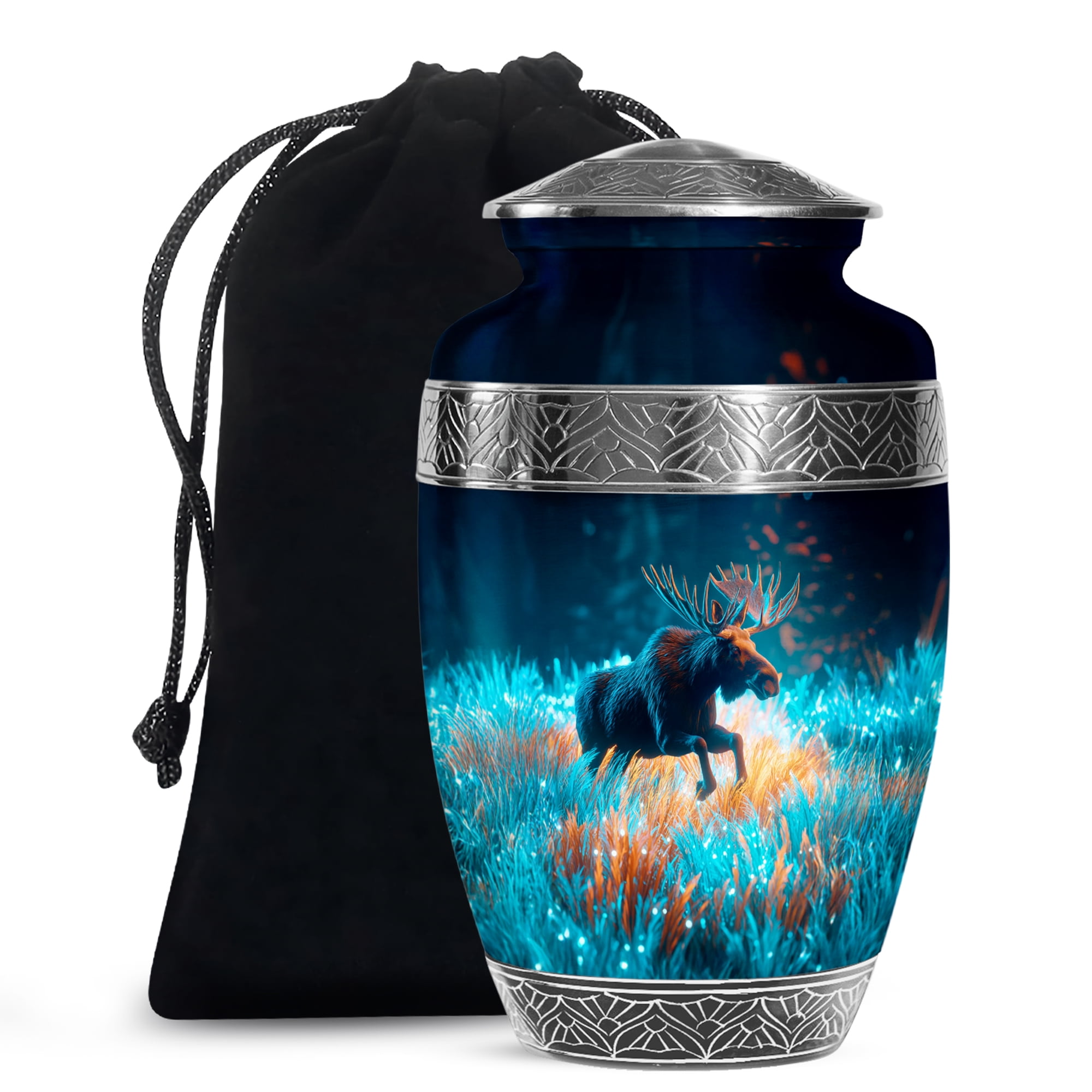 MUKTIVE Large Moose Cremation Urn for Human Ashes,200 Cubic Inch, 10 ...