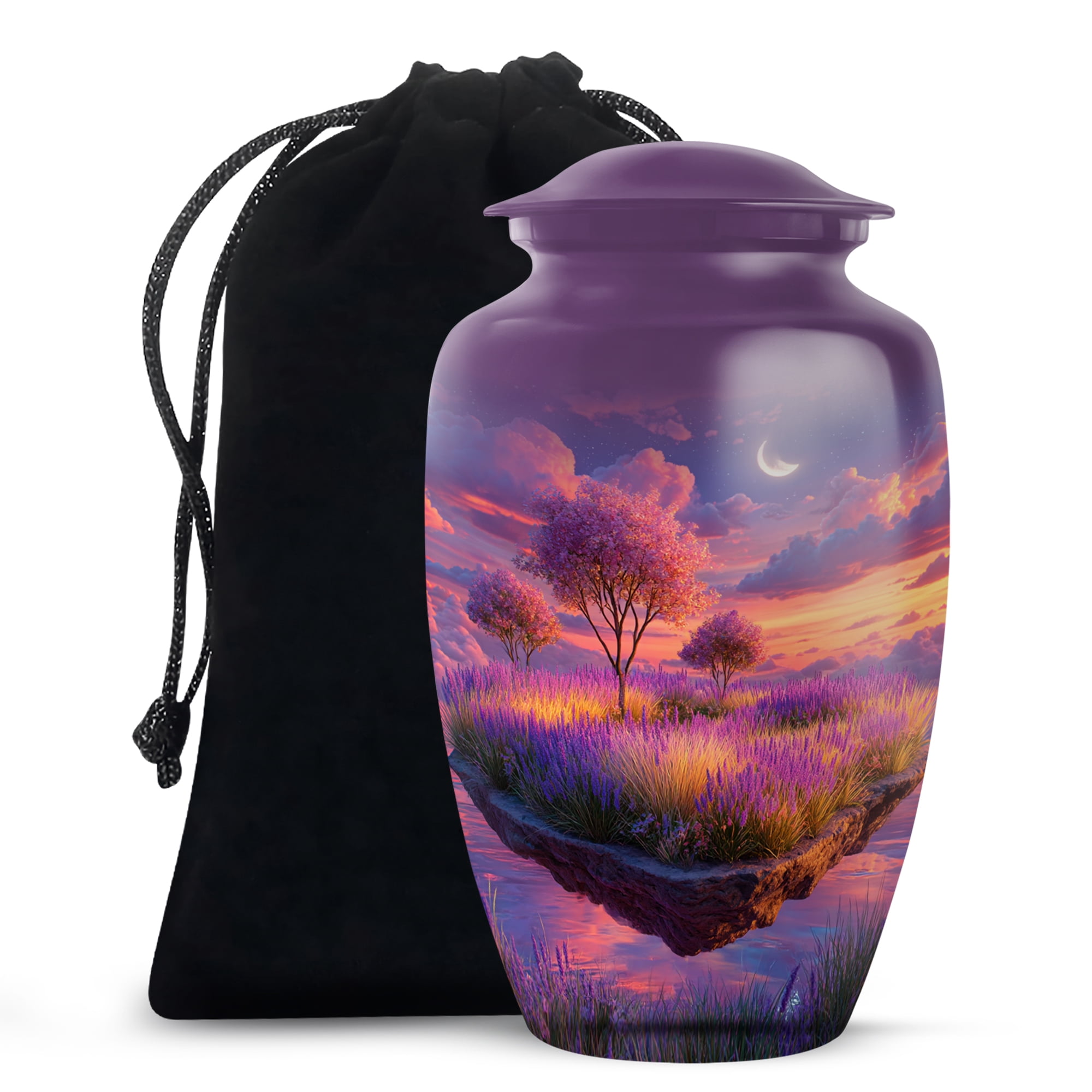 MUKTIVE Lavender Cremation Urns for Ashes Adult Man, Large Purple ...