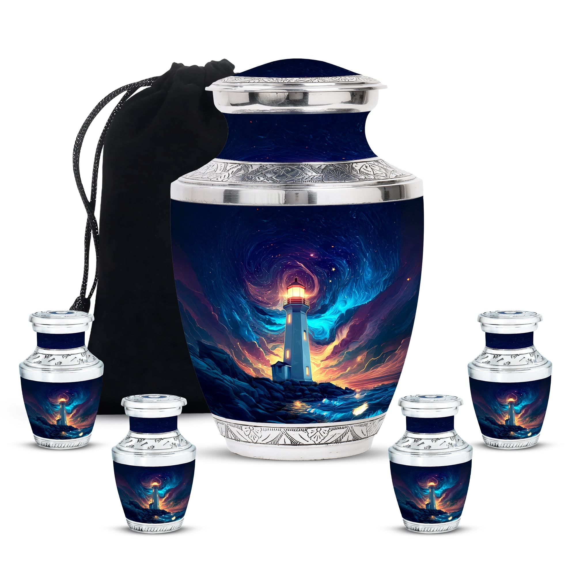 MUKTIVE Lighthouse Memorial Cremation Urns for Women & Men 10 Inch ...