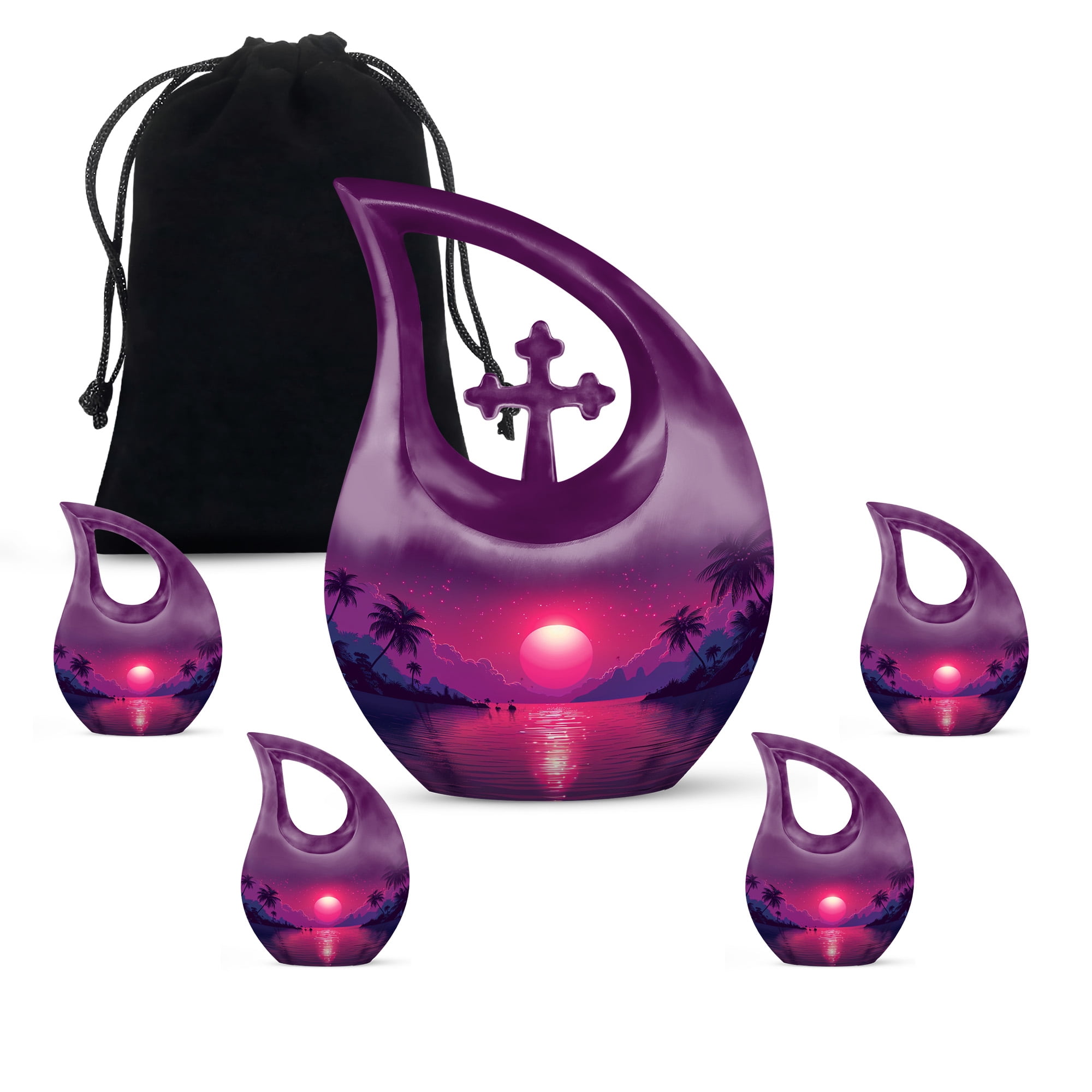 MUKTIVE Moon Combo Sets Cremation Urns for Adult Ashes Men, Purple ...