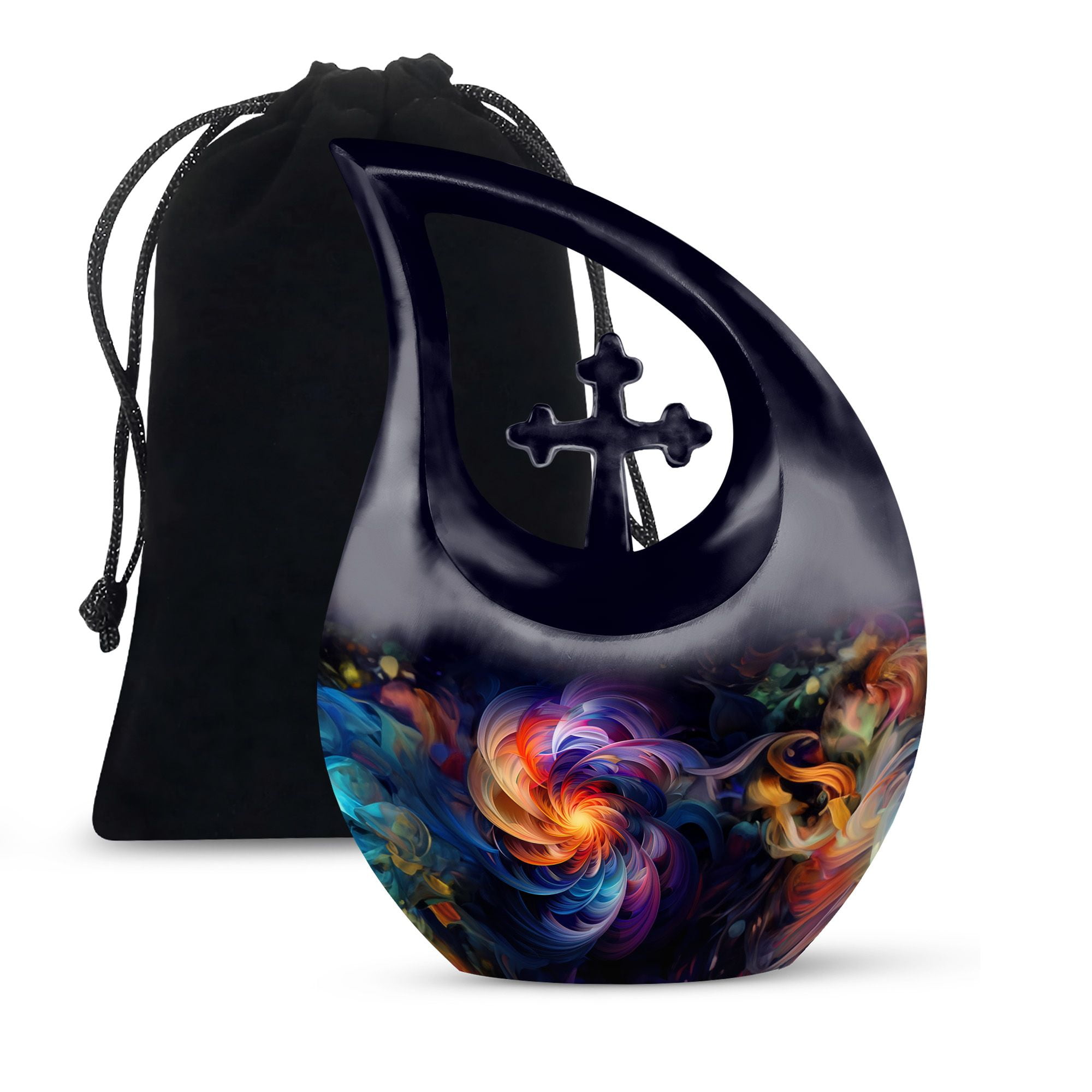 MUKTIVE Multicolour Abstract Memorial Urn for Human Ashes Adult Mom ...