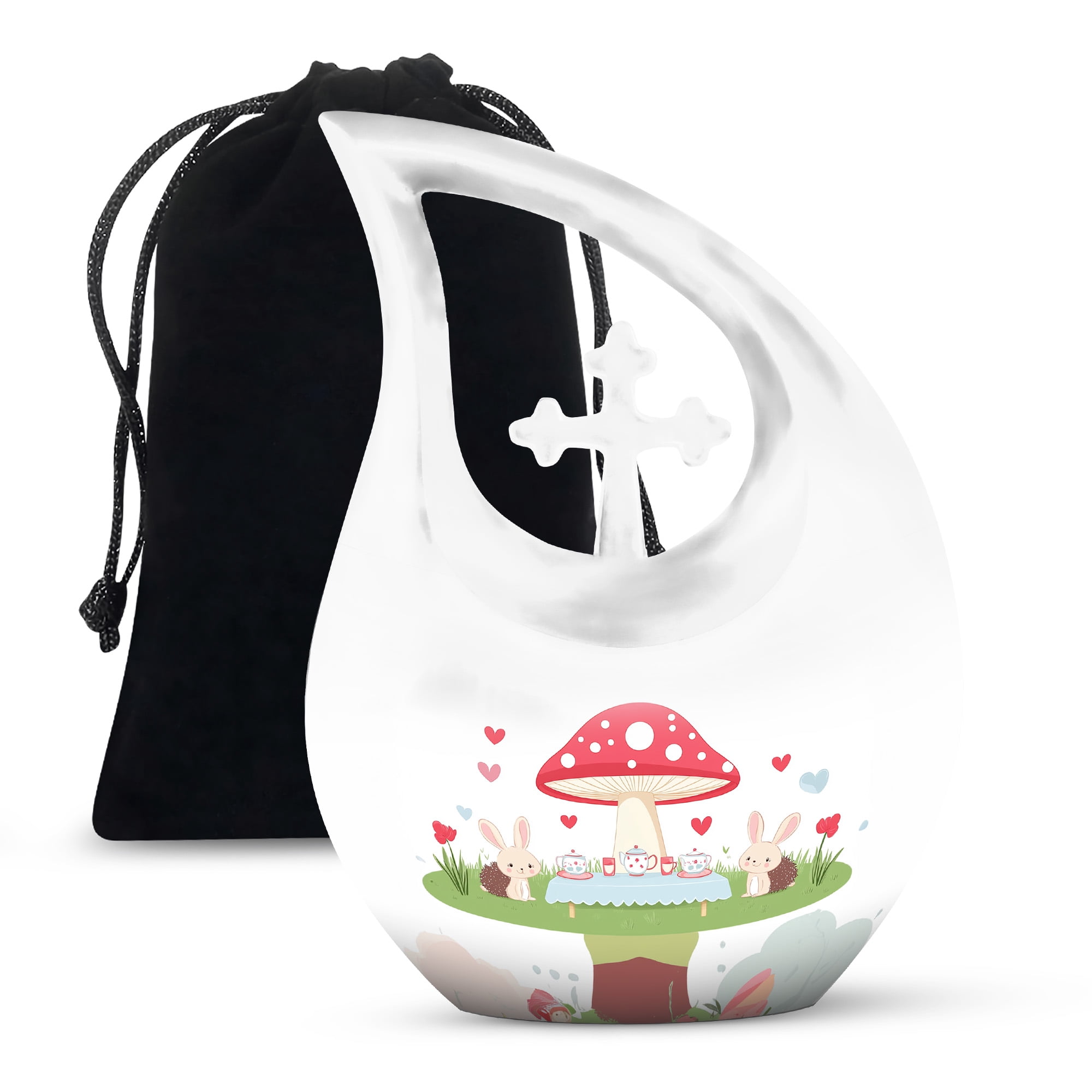 MUKTIVE Mushroom Memorial Urn for Ashes for Women - Large White Burial ...