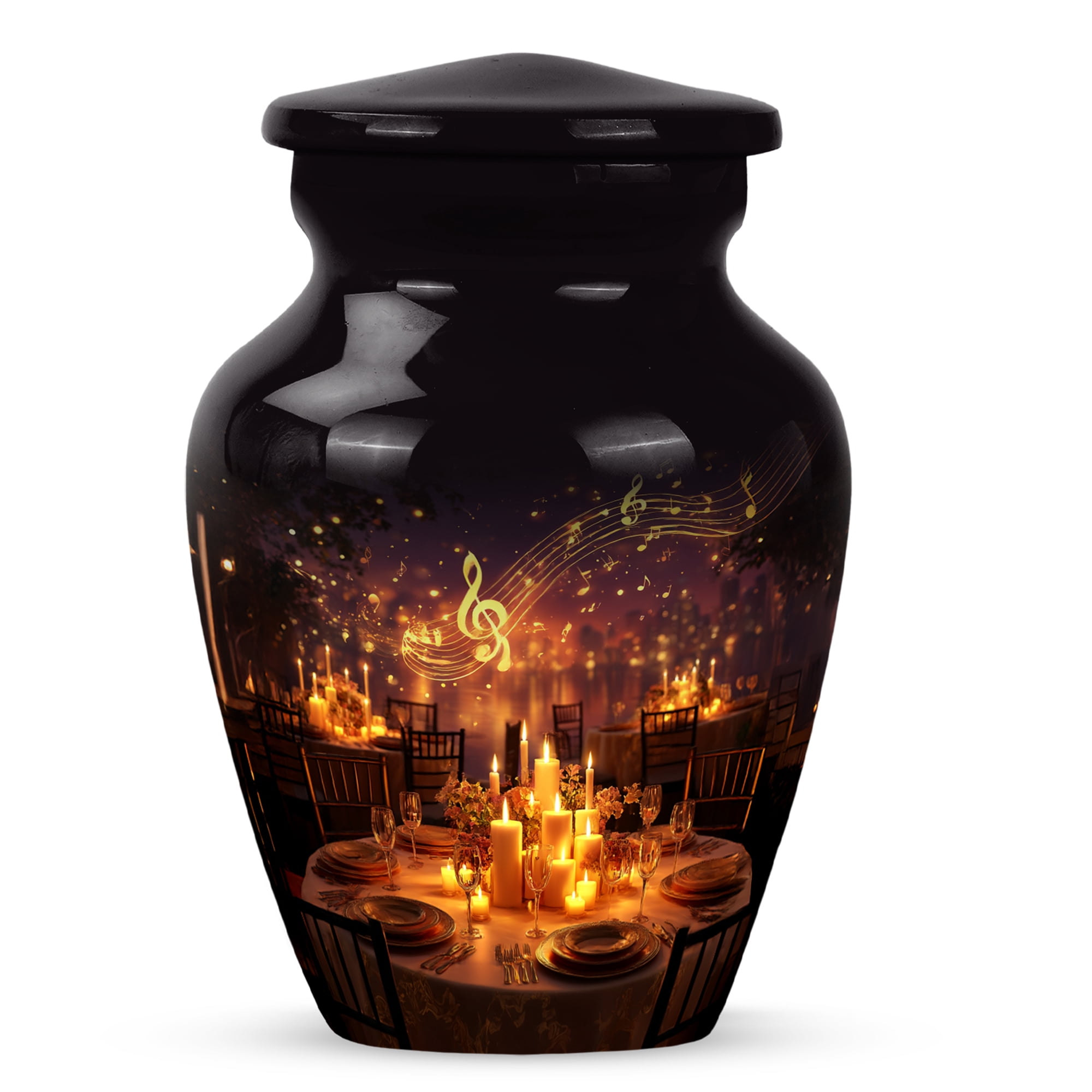 MUKTIVE Music Mini Burial Urns for Adult Human Ashes, Black Keepsake ...