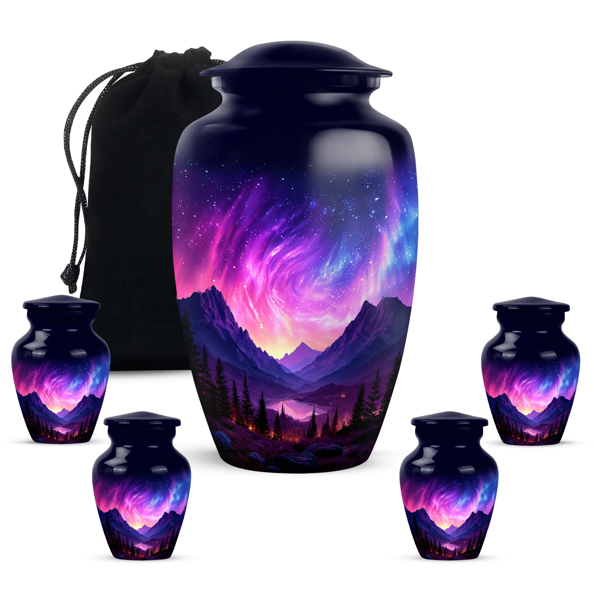 MUKTIVE Northern Lights Funeral Urns, Human Ashes Adult Female, Blue ...