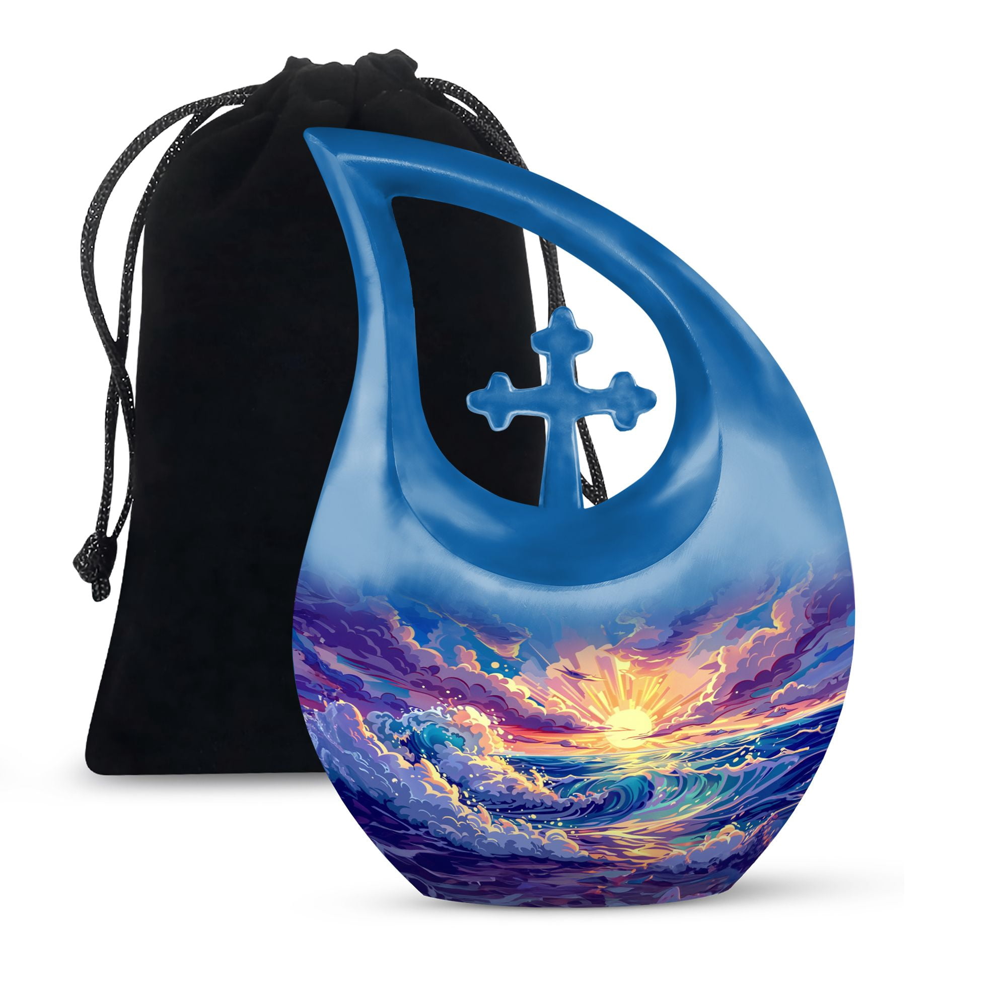 MUKTIVE Ocean Waves Sunset Cremains Containers Urn for Ashes for Women ...