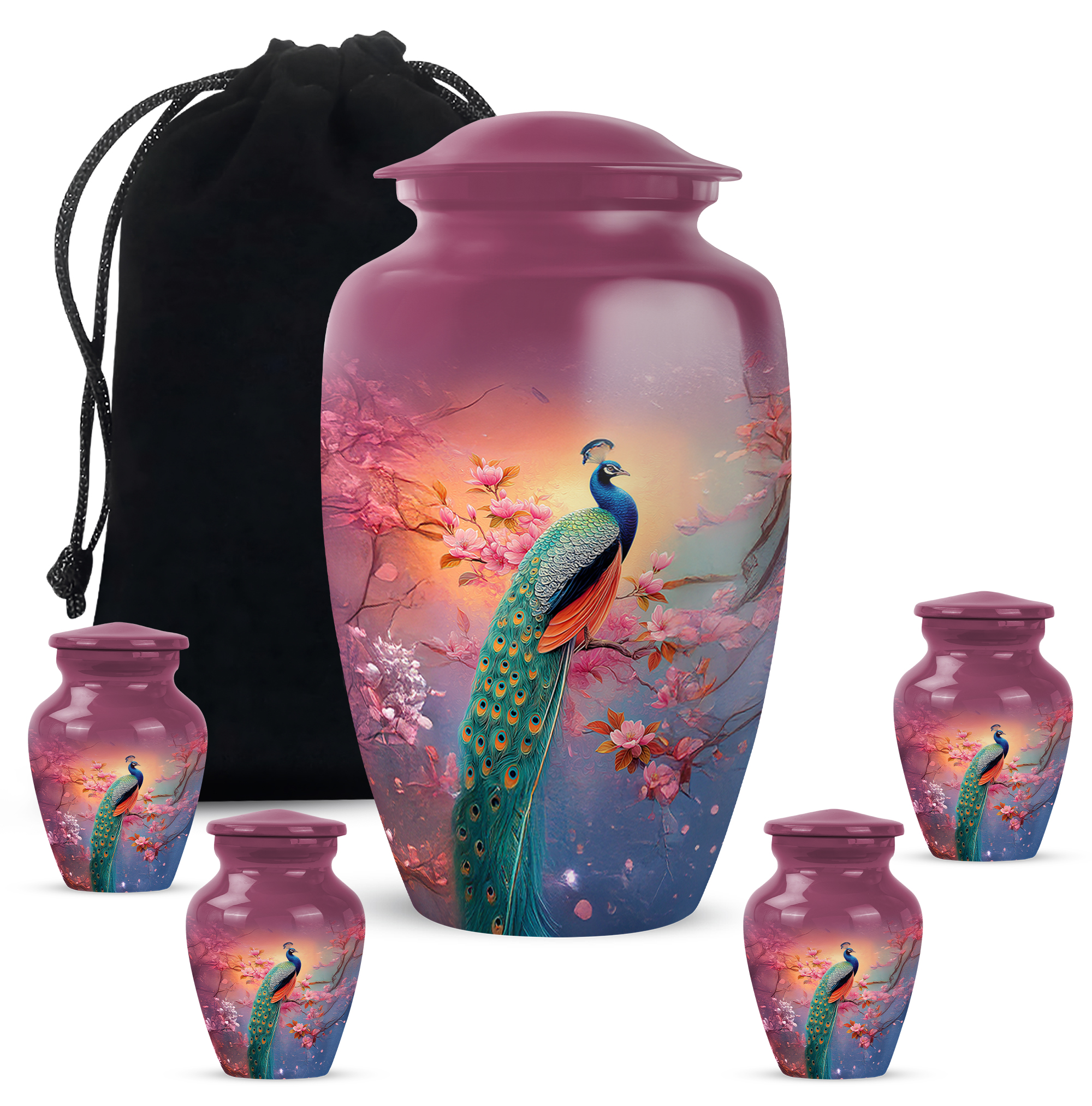 MUKTIVE Peacock Handcrafted Urns for Human Ashes Adult Man and Female ...