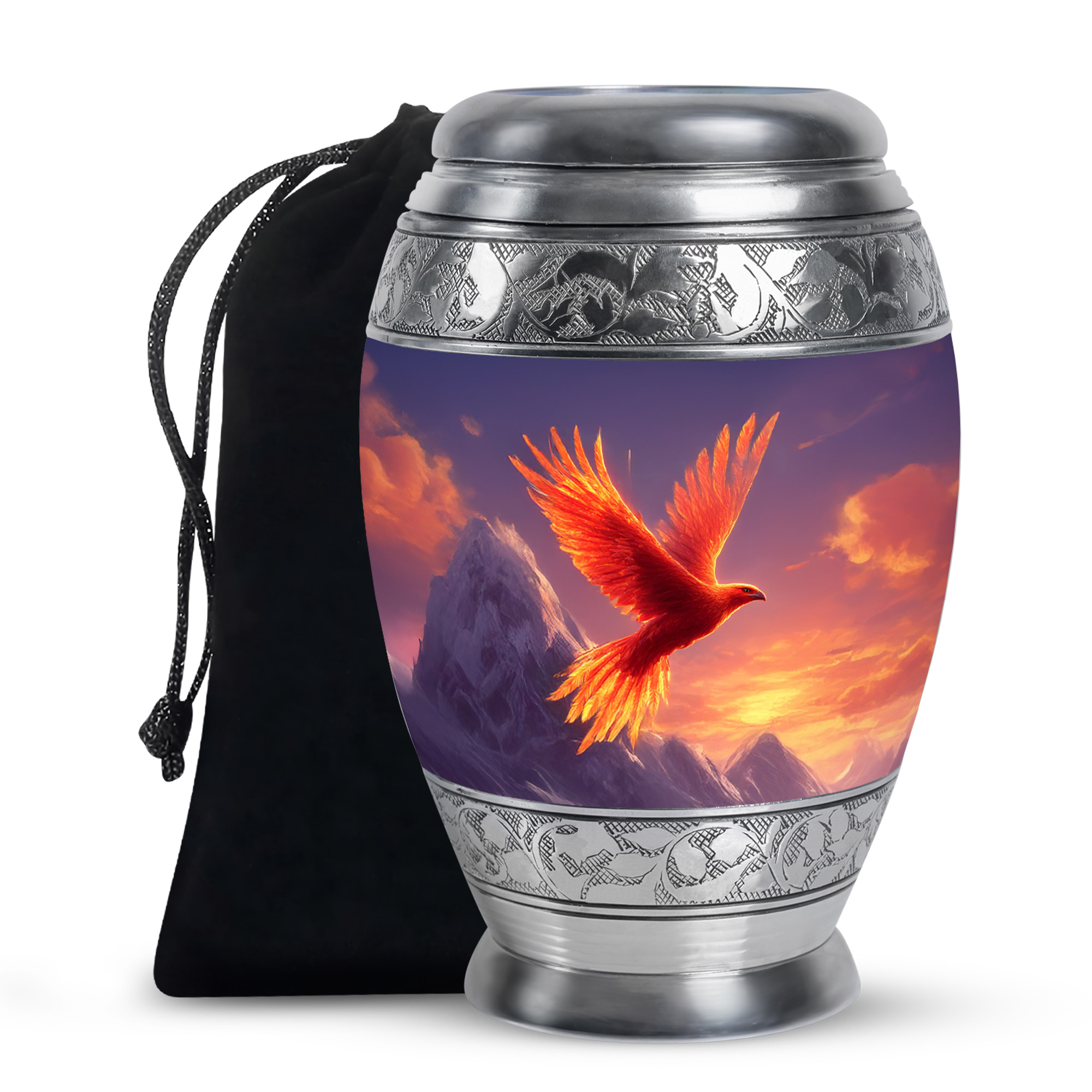 MUKTIVE Phoenix Large Urn for Ashes Adult Male & Female, Memorial ...