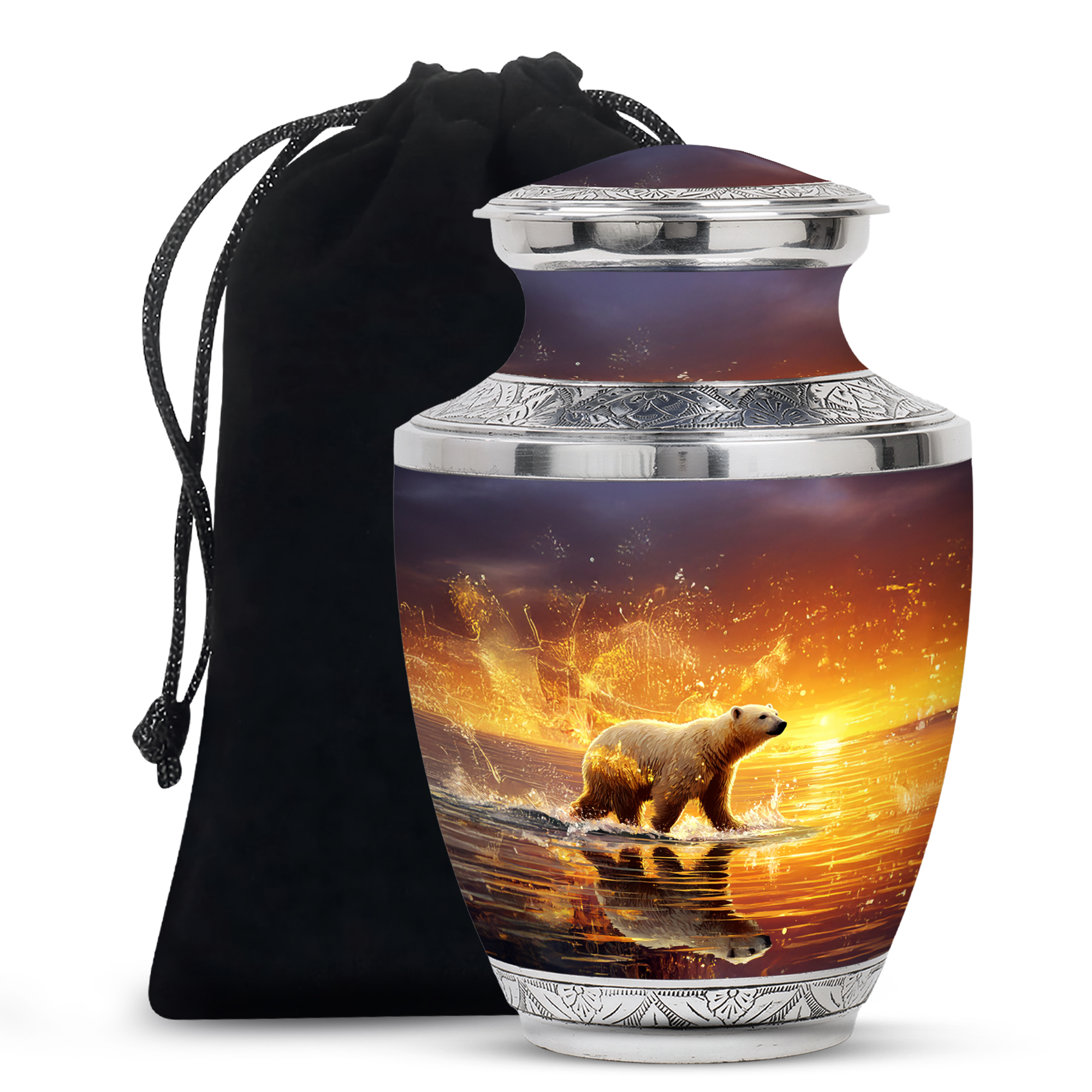 MUKTIVE Polar Bear Urns for Human Ashes Adult Female Funeral, Memorial ...
