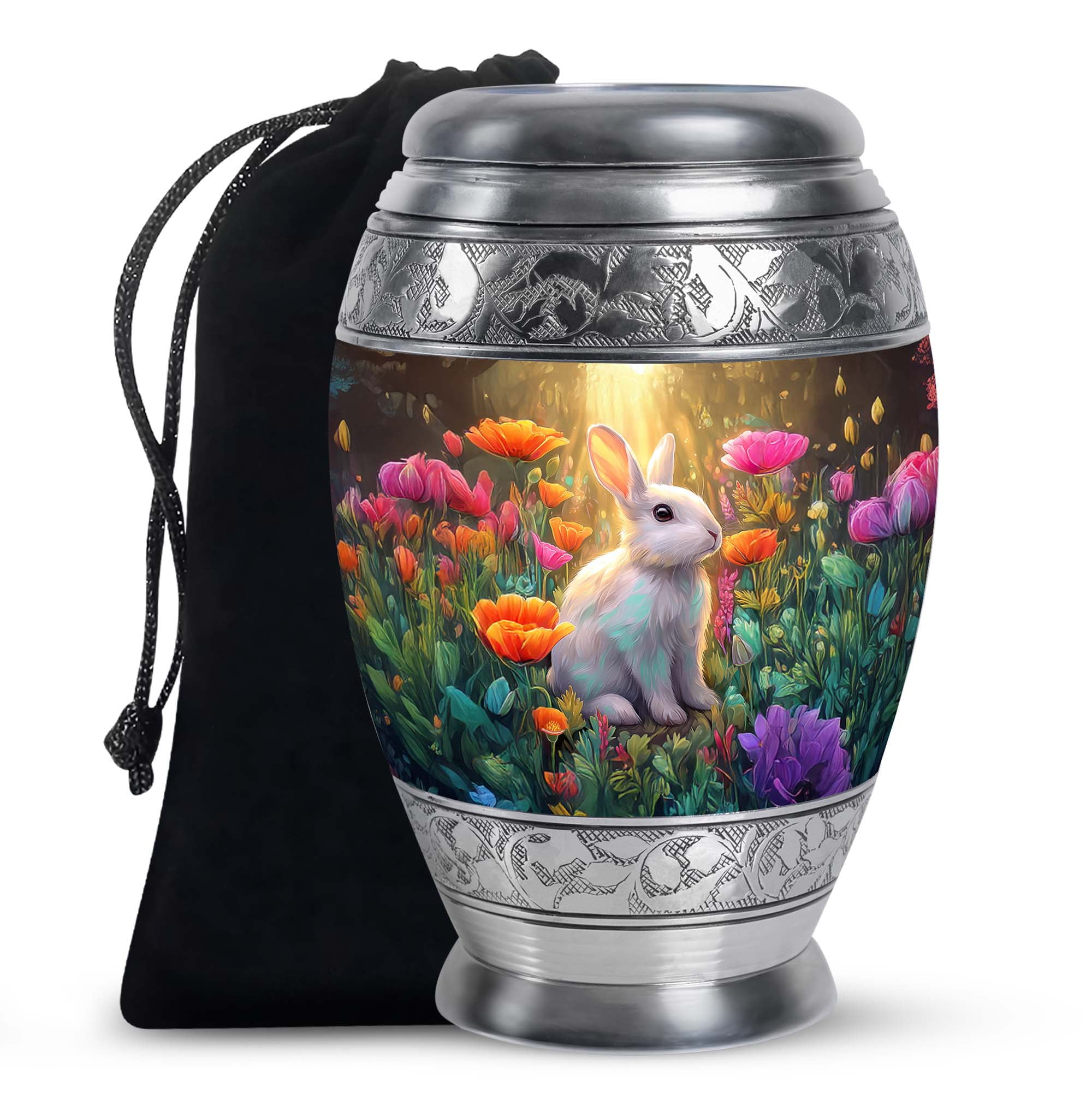 MUKTIVE Rabbit Cremation Funeral Urn for Human Ashes Adult Male, Flower ...