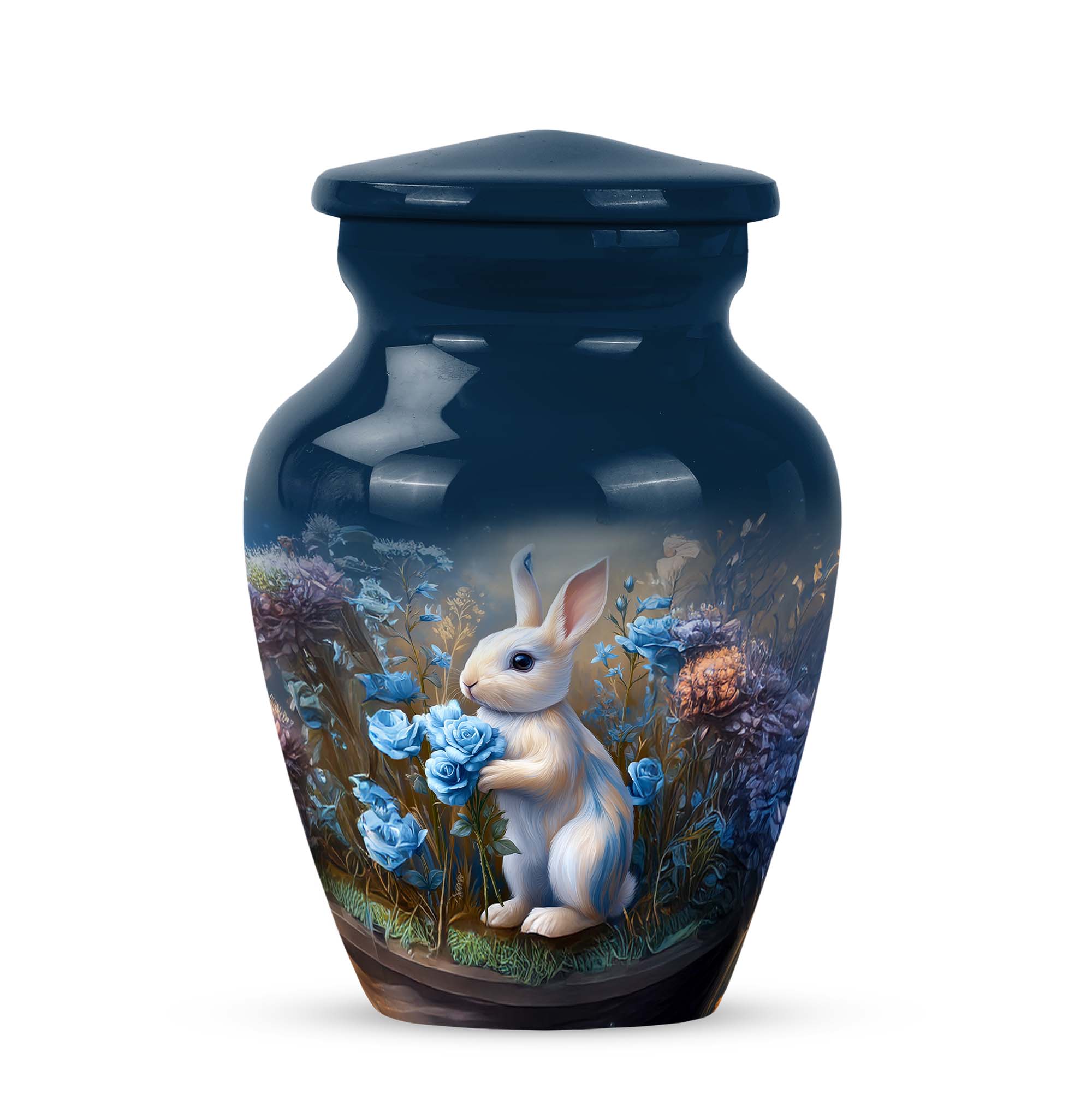 MUKTIVE Rabbit Memorial Blue Urn for Human Ashes Adult Husband & Wife ...