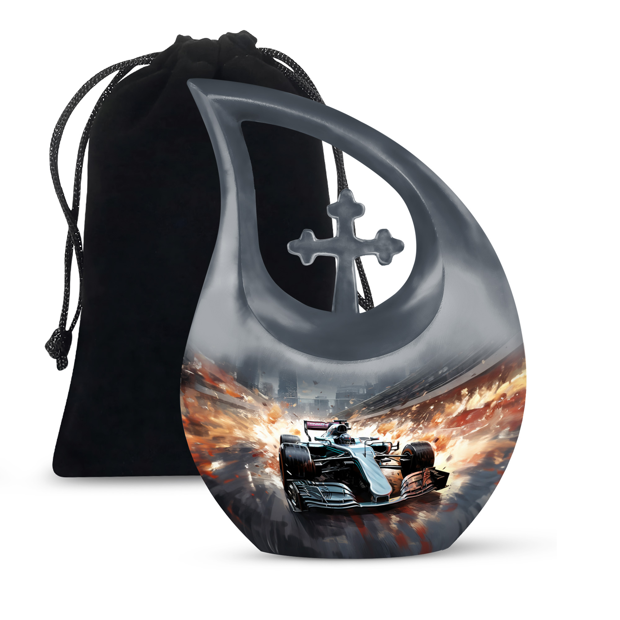 MUKTIVE Racing Sports Car Memorial Urn for Dad and Mom 10 Inch - Blue ...