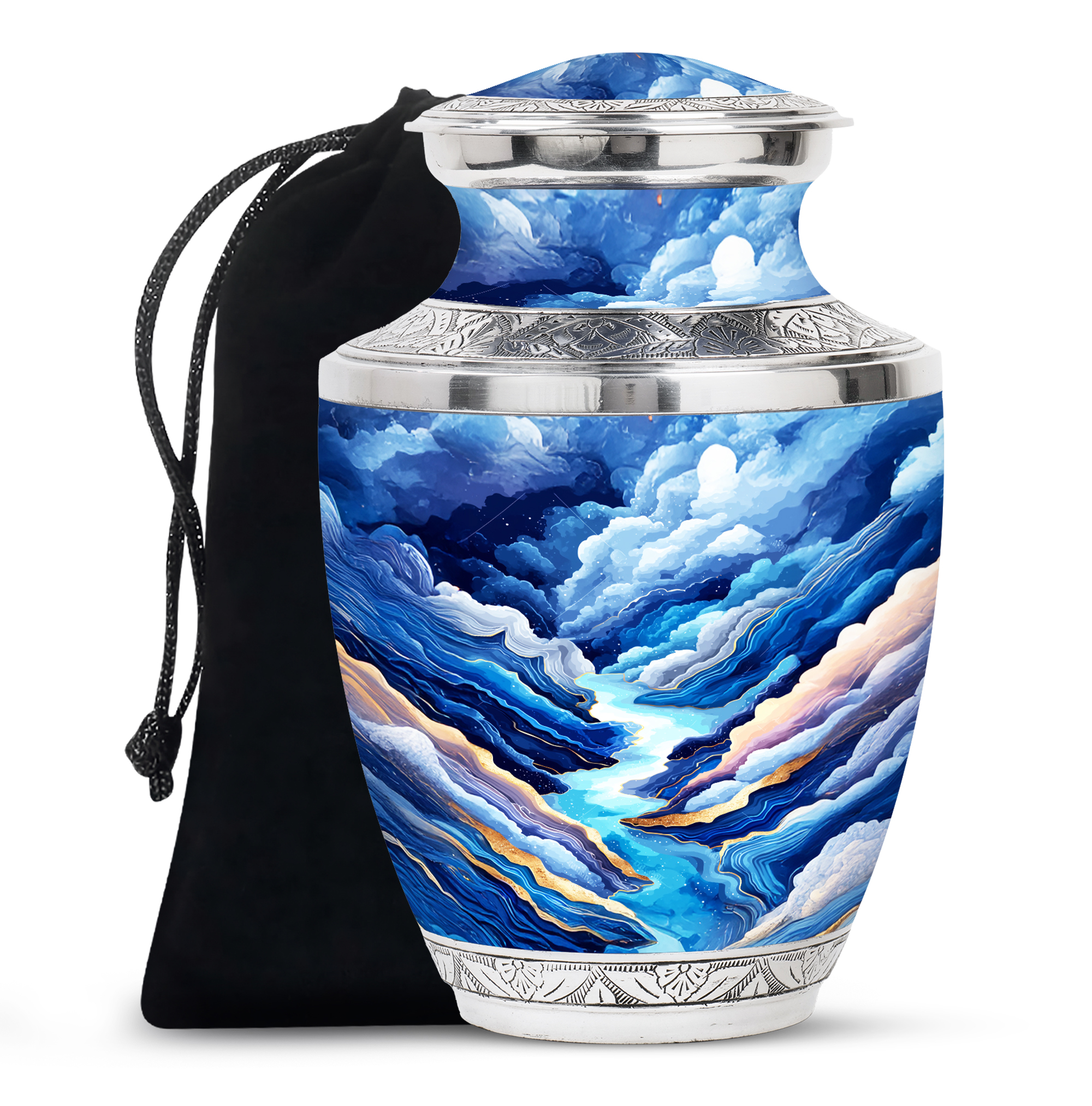 MUKTIVE River Cremation Funeral Large Urns for Ashes Adult Dad & Mom ...