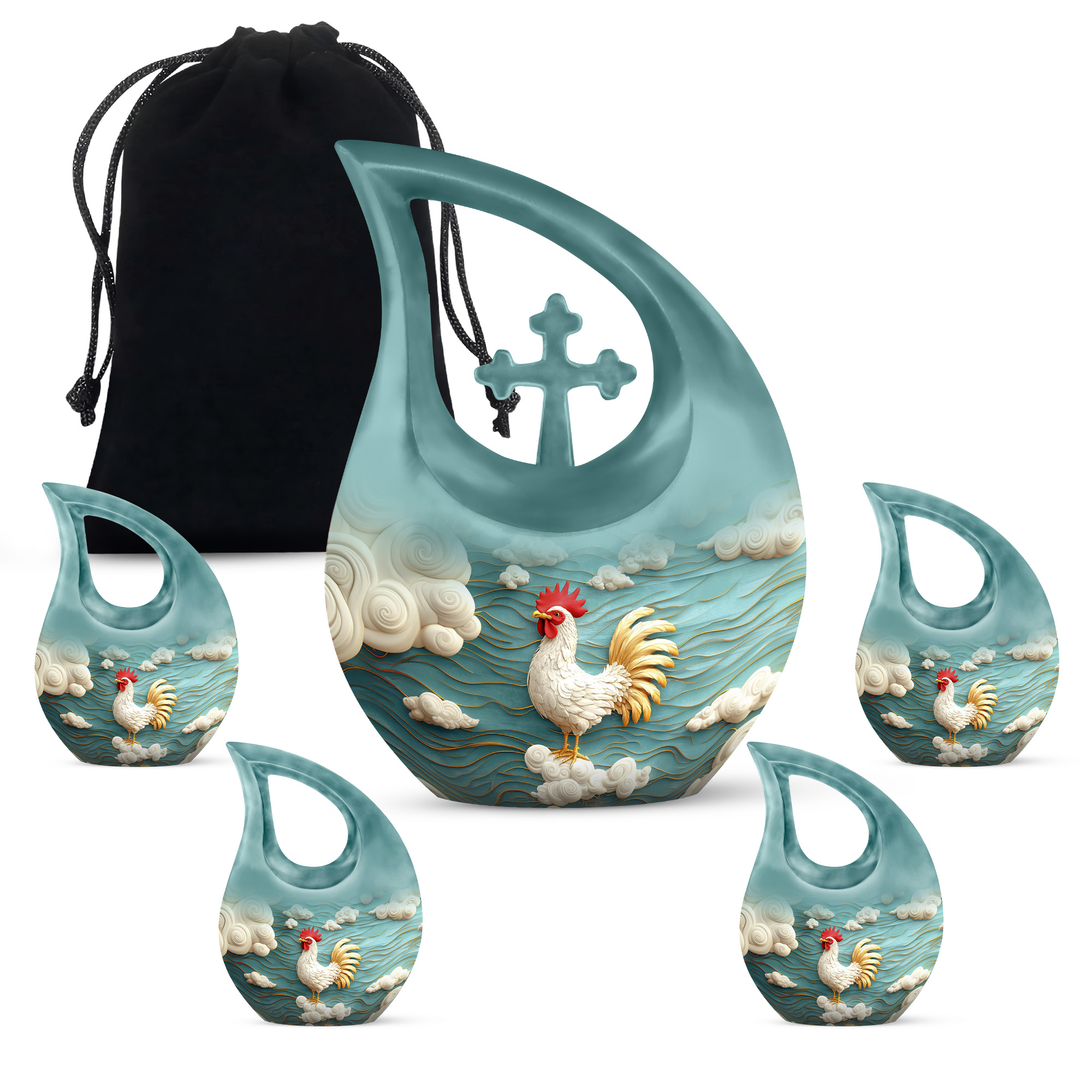 MUKTIVE Rooster Cremation Urns for Adult Ashes Women, Urns for Human ...