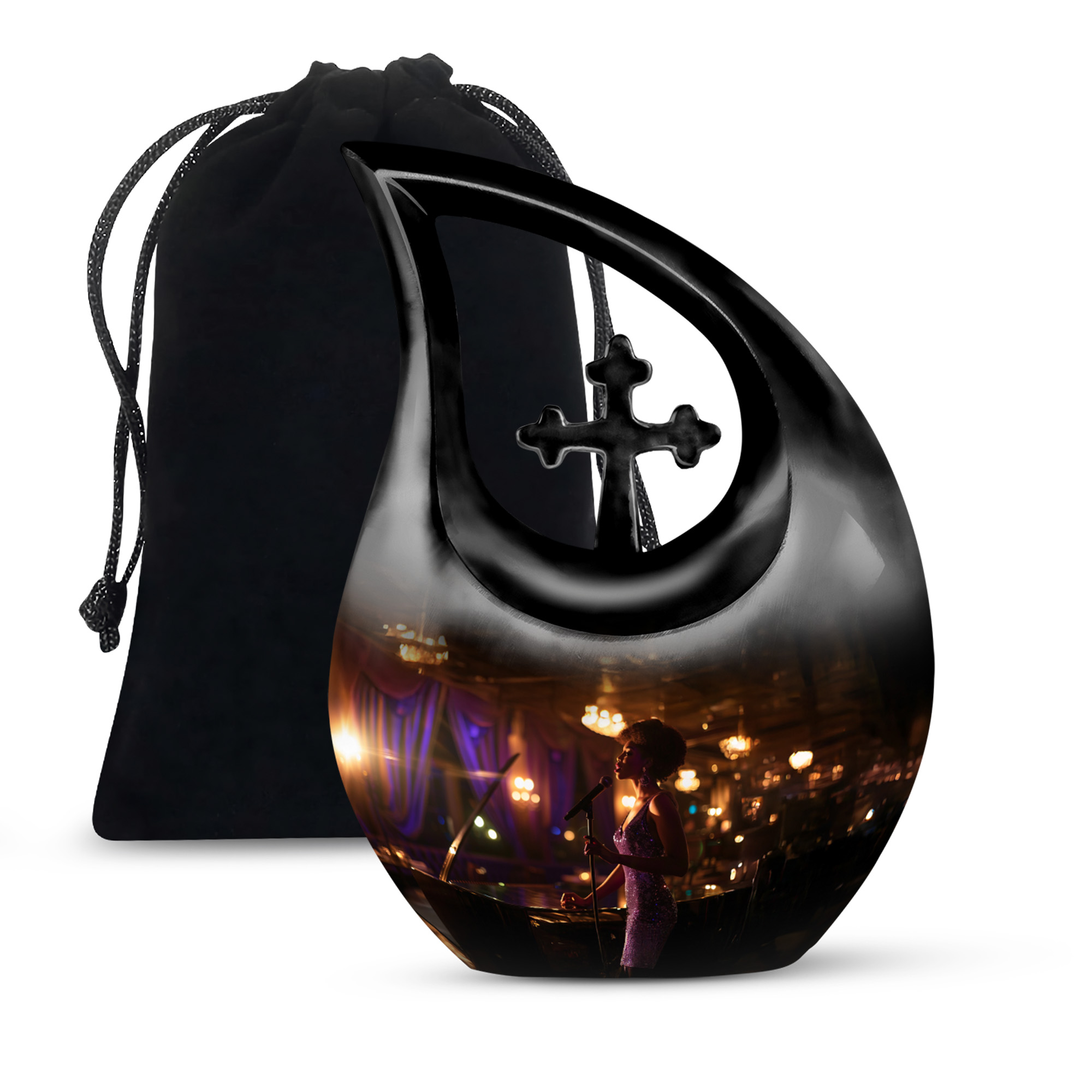 MUKTIVE Singer Cremation Urns for Human Ashes Adult Male - Large Brown ...