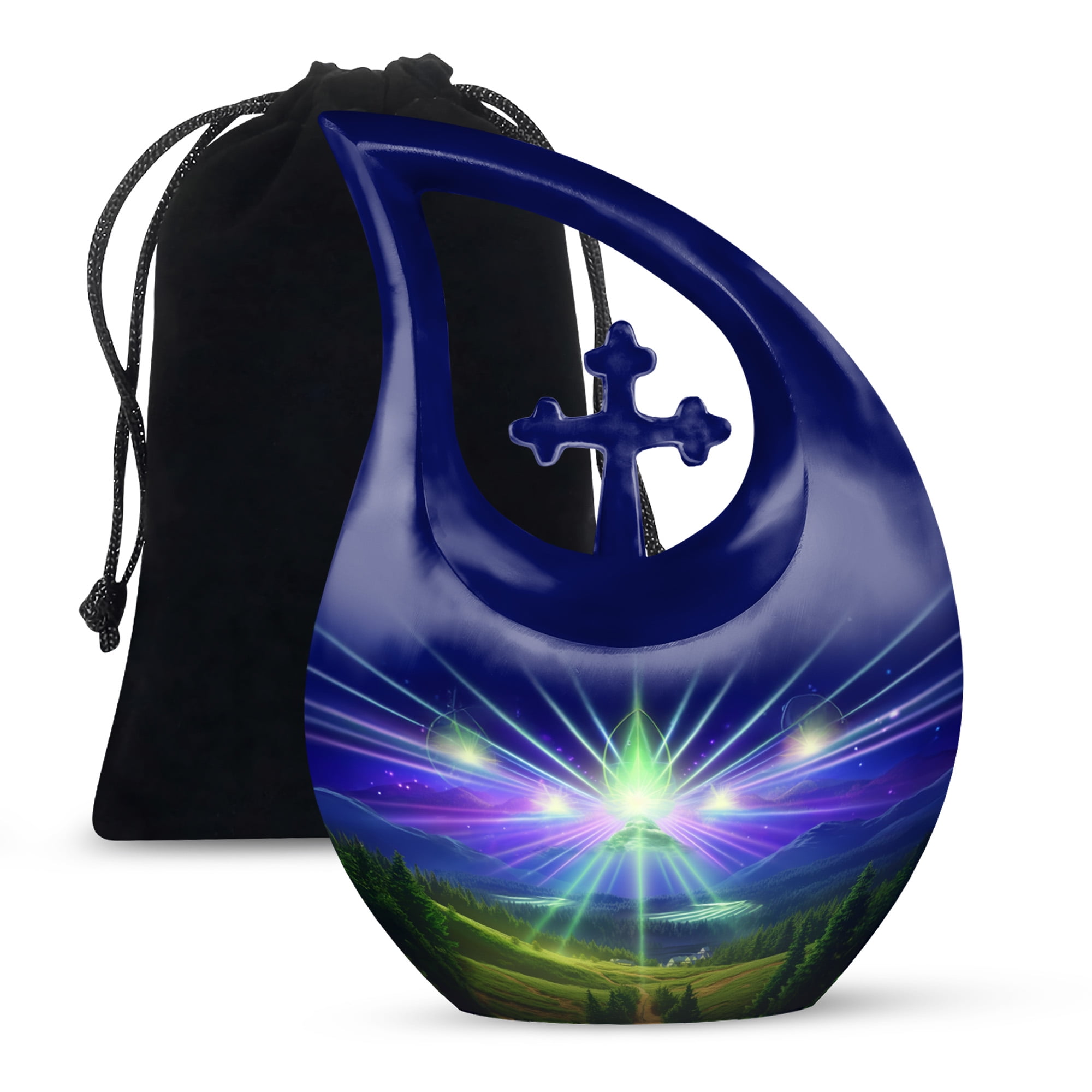 MUKTIVE Spaceship Burial Urns for Adult Human Ashes for Men - Blue ...