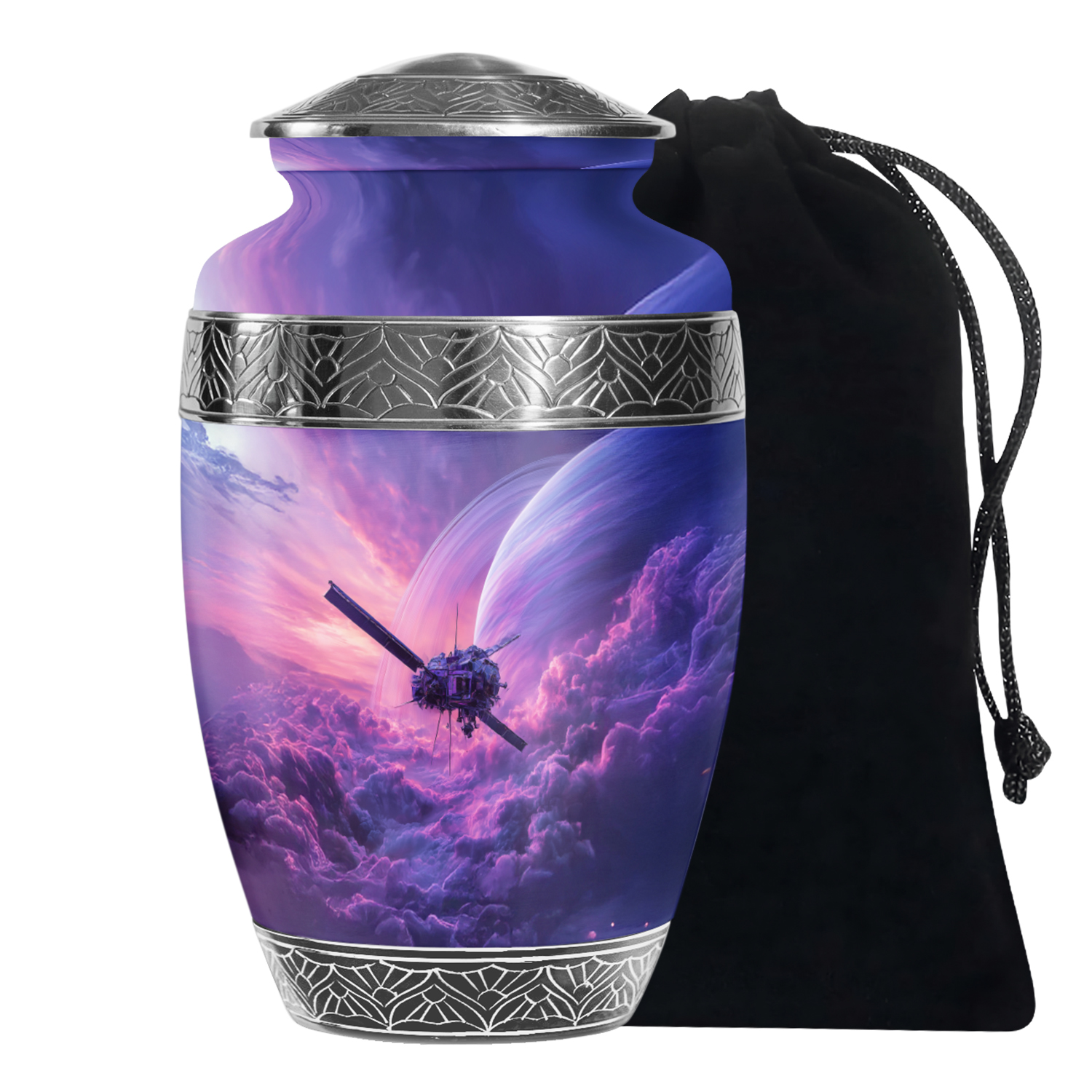 MUKTIVE Spaceship Funeral Cremation Urns for Adult Ashes Grandfather ...