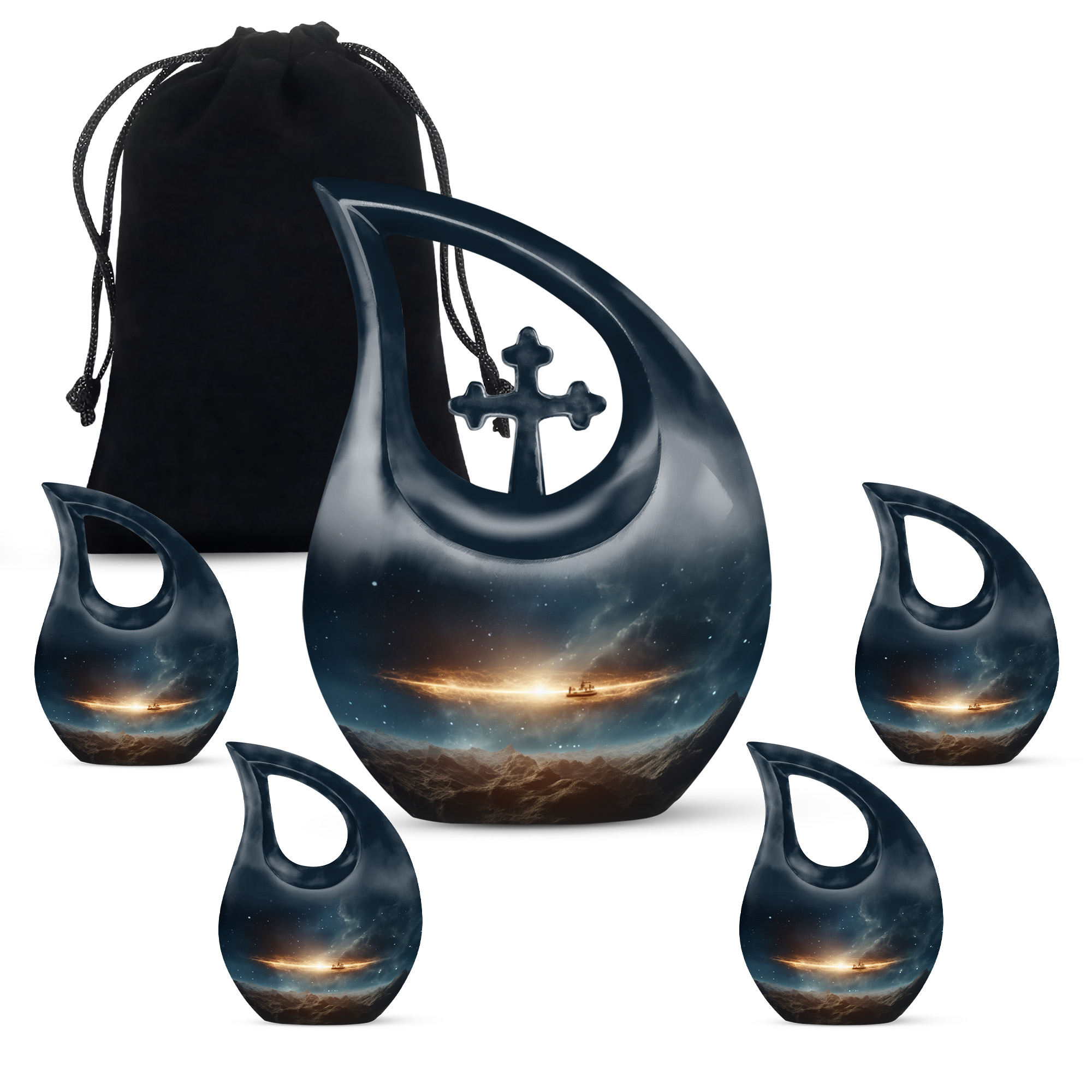 MUKTIVE Spaceship Galaxy Adult Urns for Human Ashes Women & Men (1 ...