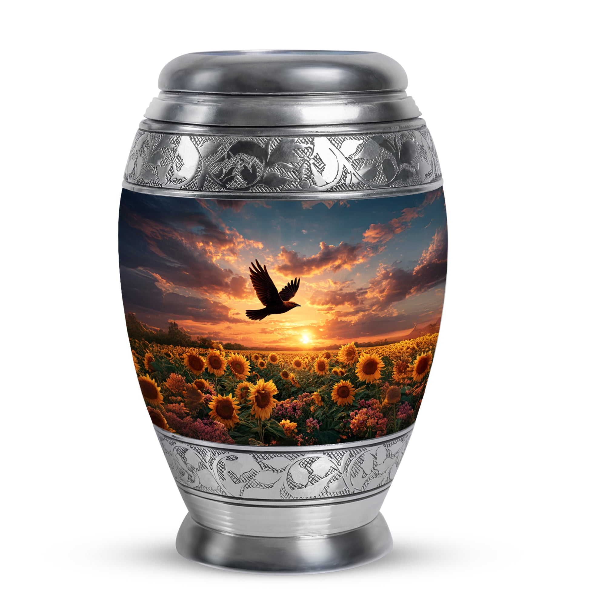 MUKTIVE Sparrow Memorial Female Cremation Urn for Human Ashes, Sunset ...