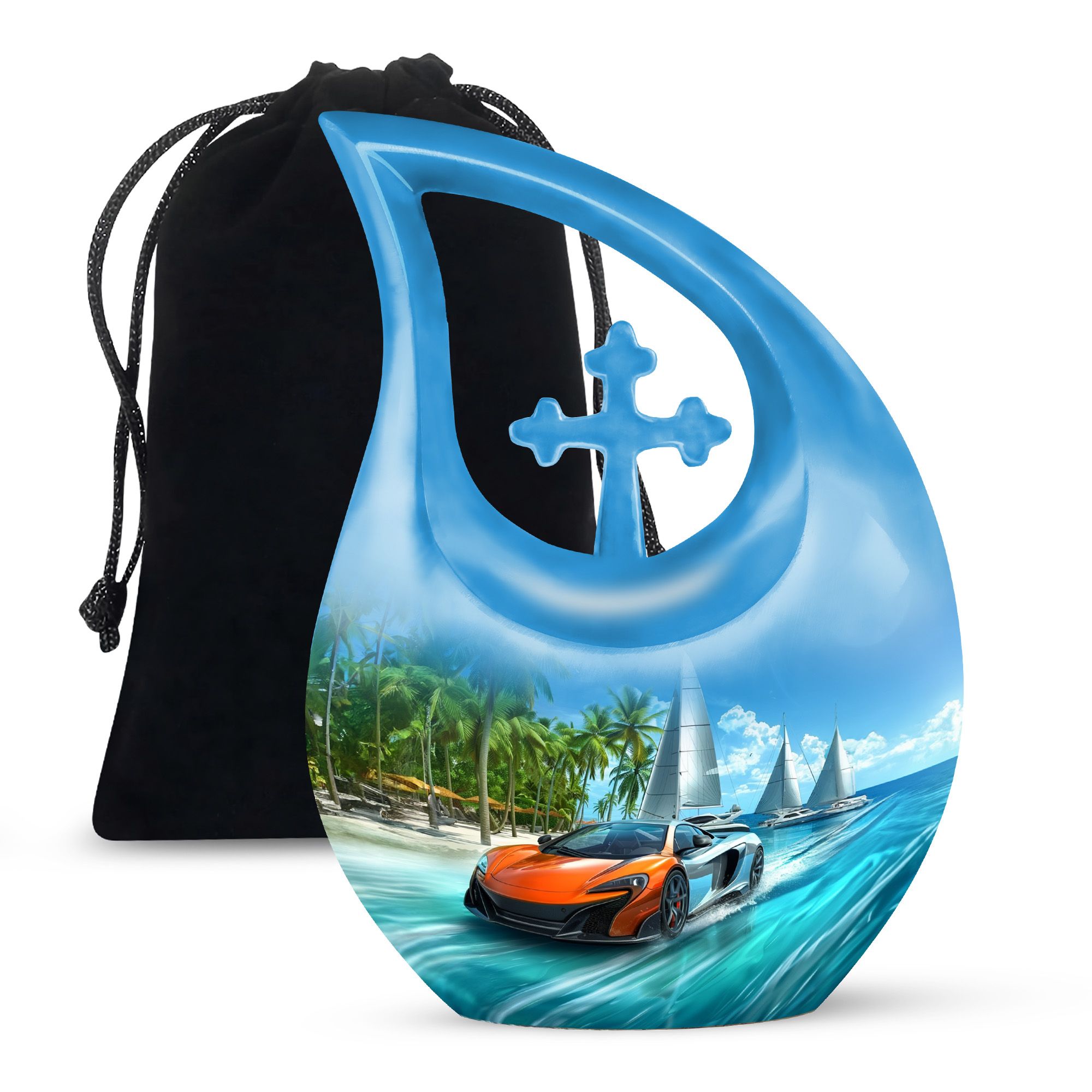 MUKTIVE Sports Racing Car on Beach Urns for Human Ashes Adult Male and ...