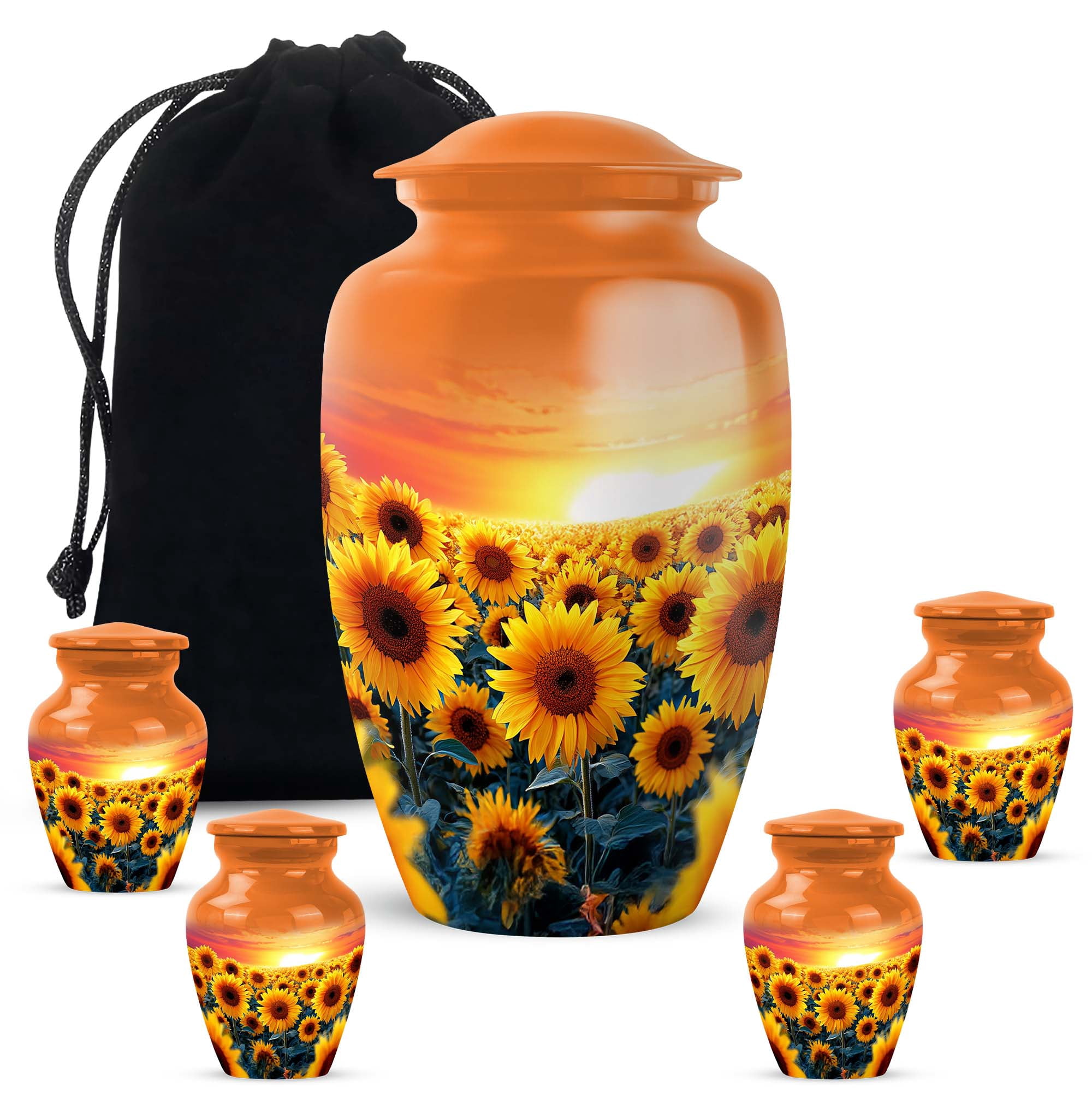 MUKTIVE Sunflower Large 10 Inch Cremation Urn for Human Ashes Male ...
