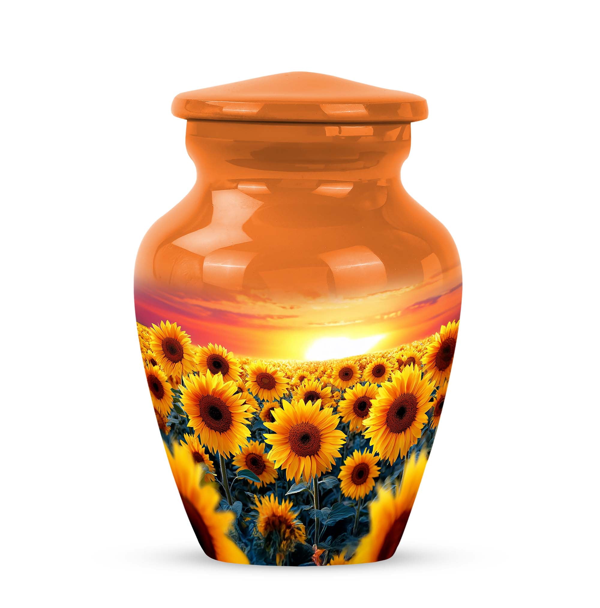 MUKTIVE Sunflower Memorial Burial Tiny Urn for Human Ashes, Sunrise ...