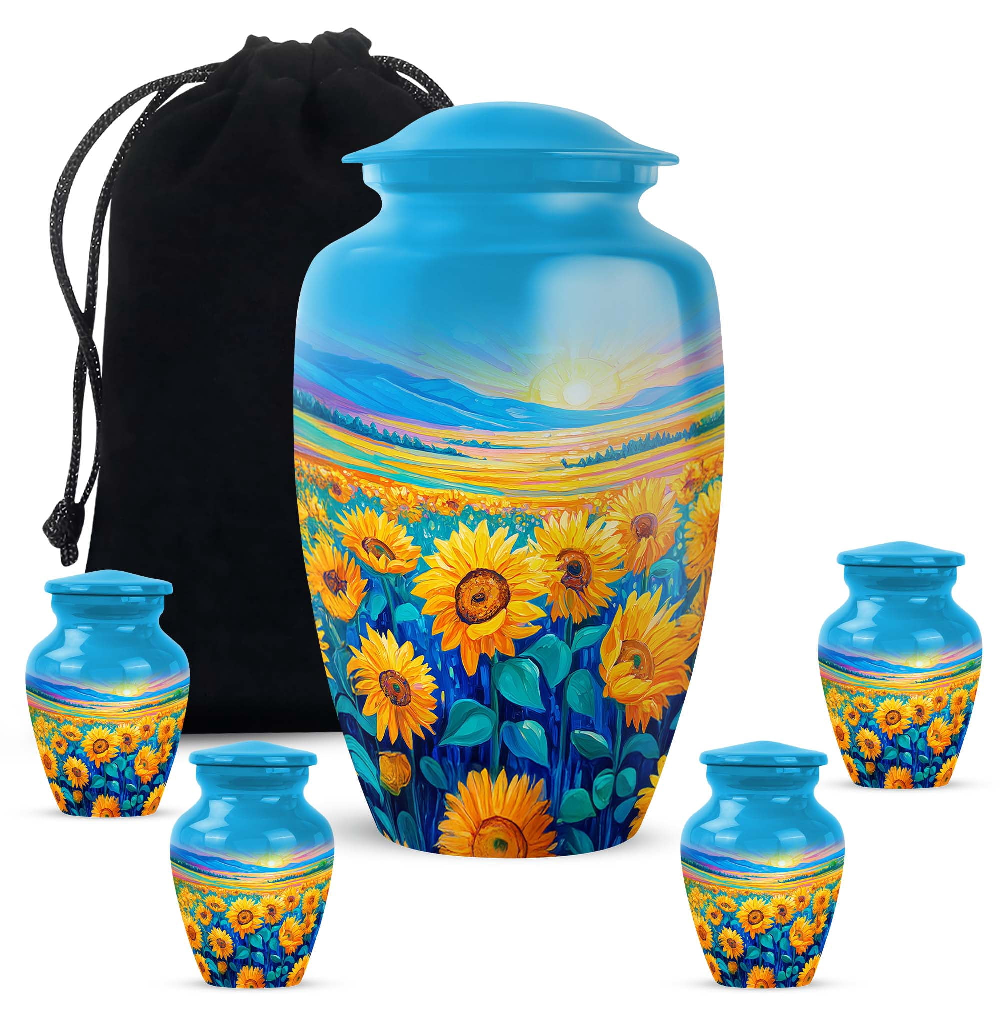 MUKTIVE Sunflower Memorial Sunrise Urns for Human Ashes Dad & Mom, 3 ...