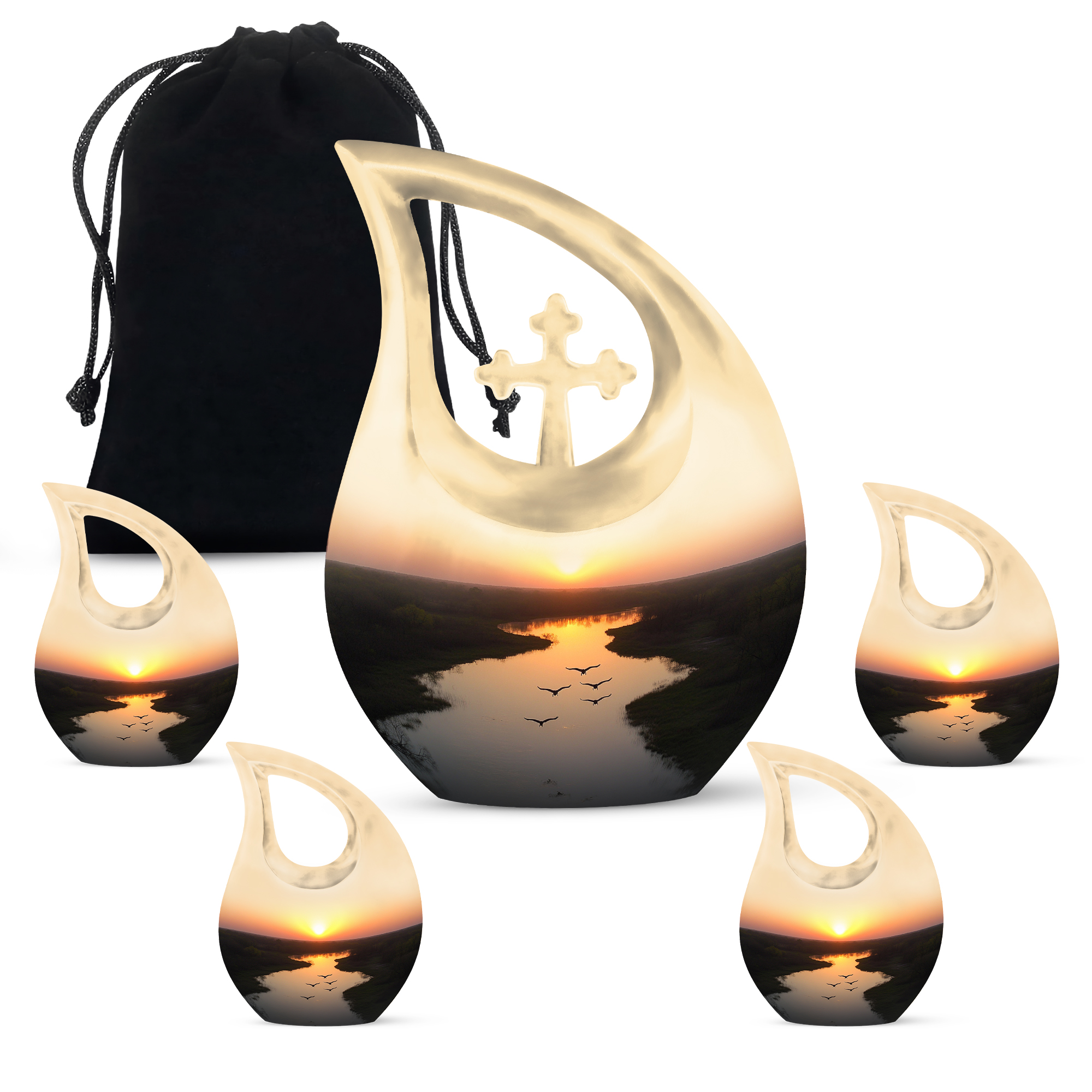 MUKTIVE Sunset Cremation Urns for Ashes Adult Male, Keepsake Memorial ...