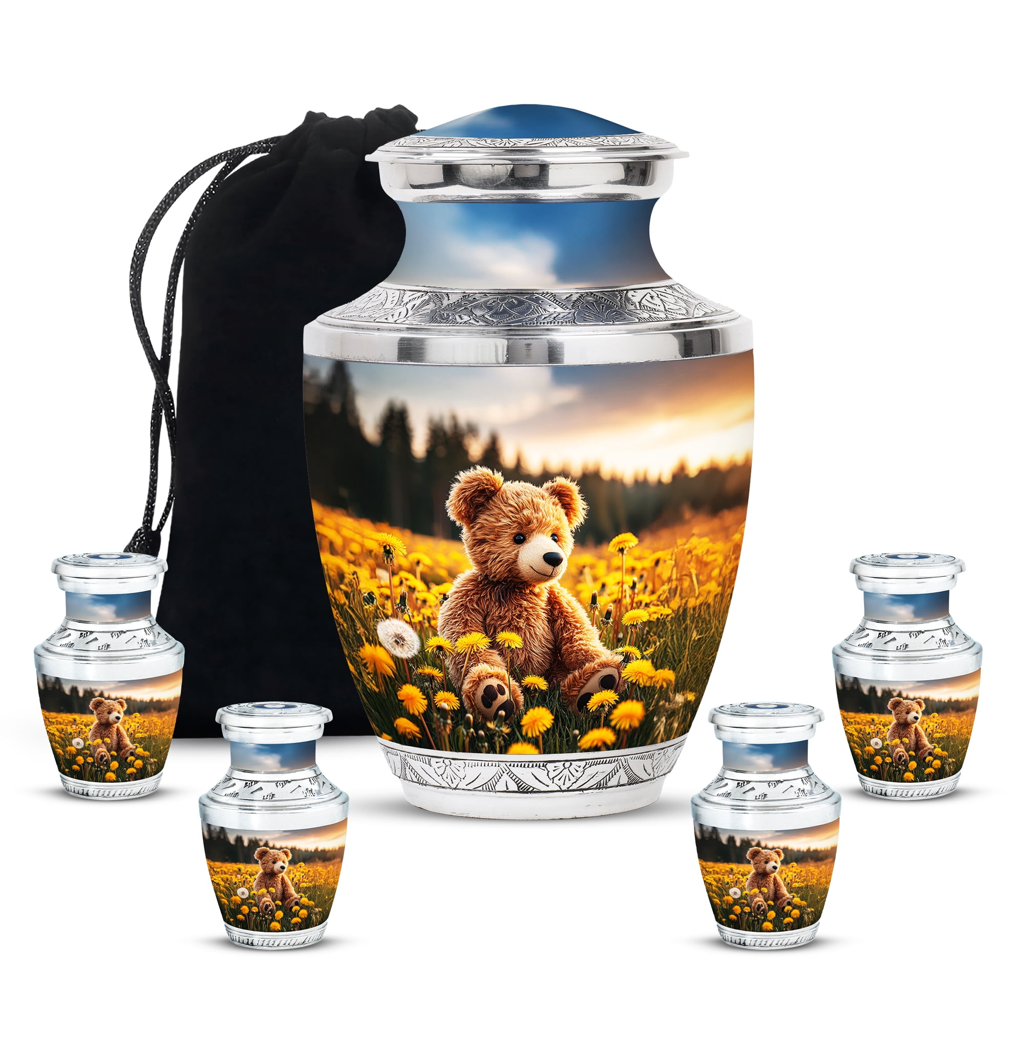 MUKTIVE Teddy Bear Combo Cremation Urns for Human Ashes for Male ...