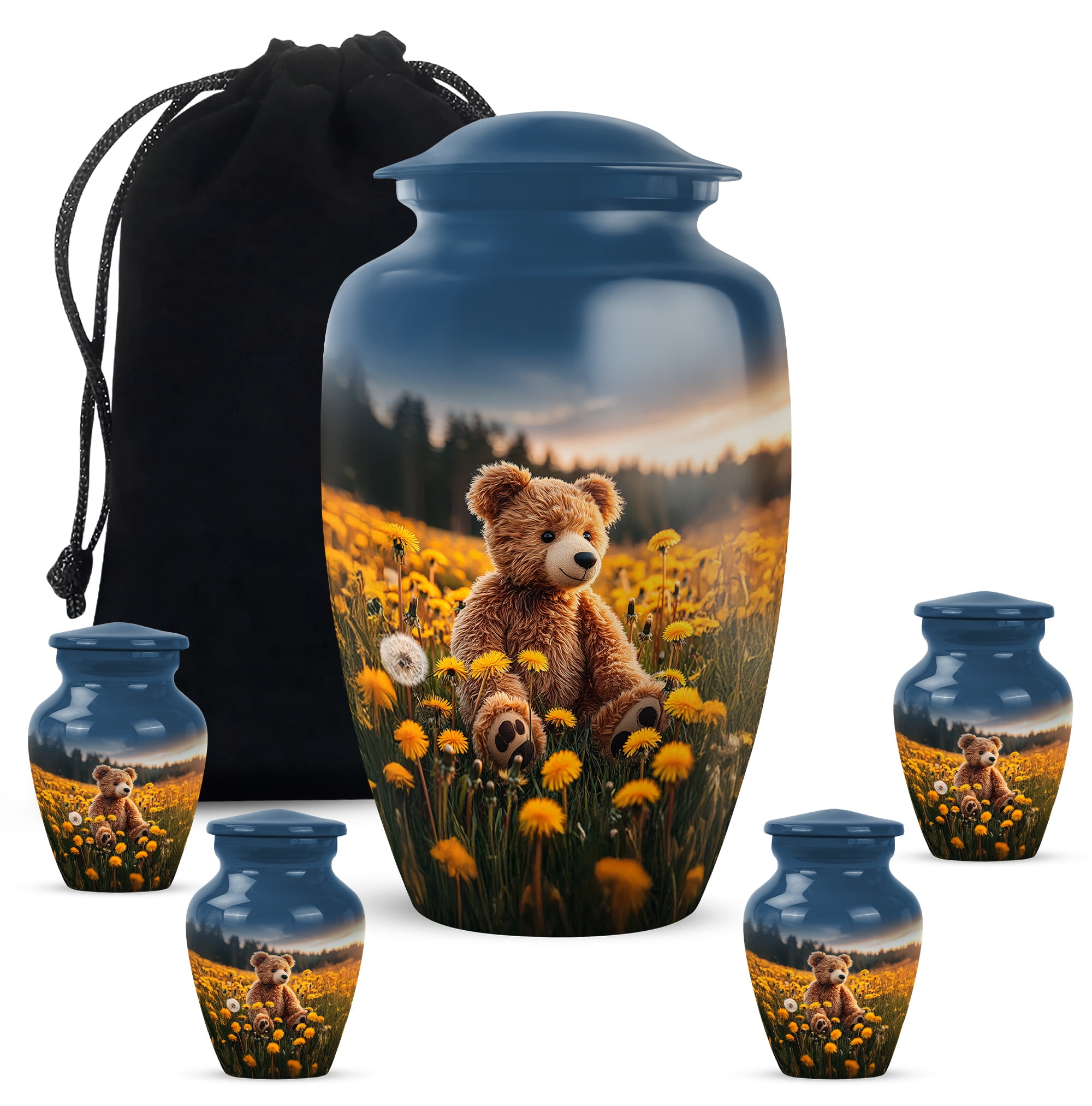 MUKTIVE Teddy Bear Decorative Cremation Urns for Human Ashes Combo ...
