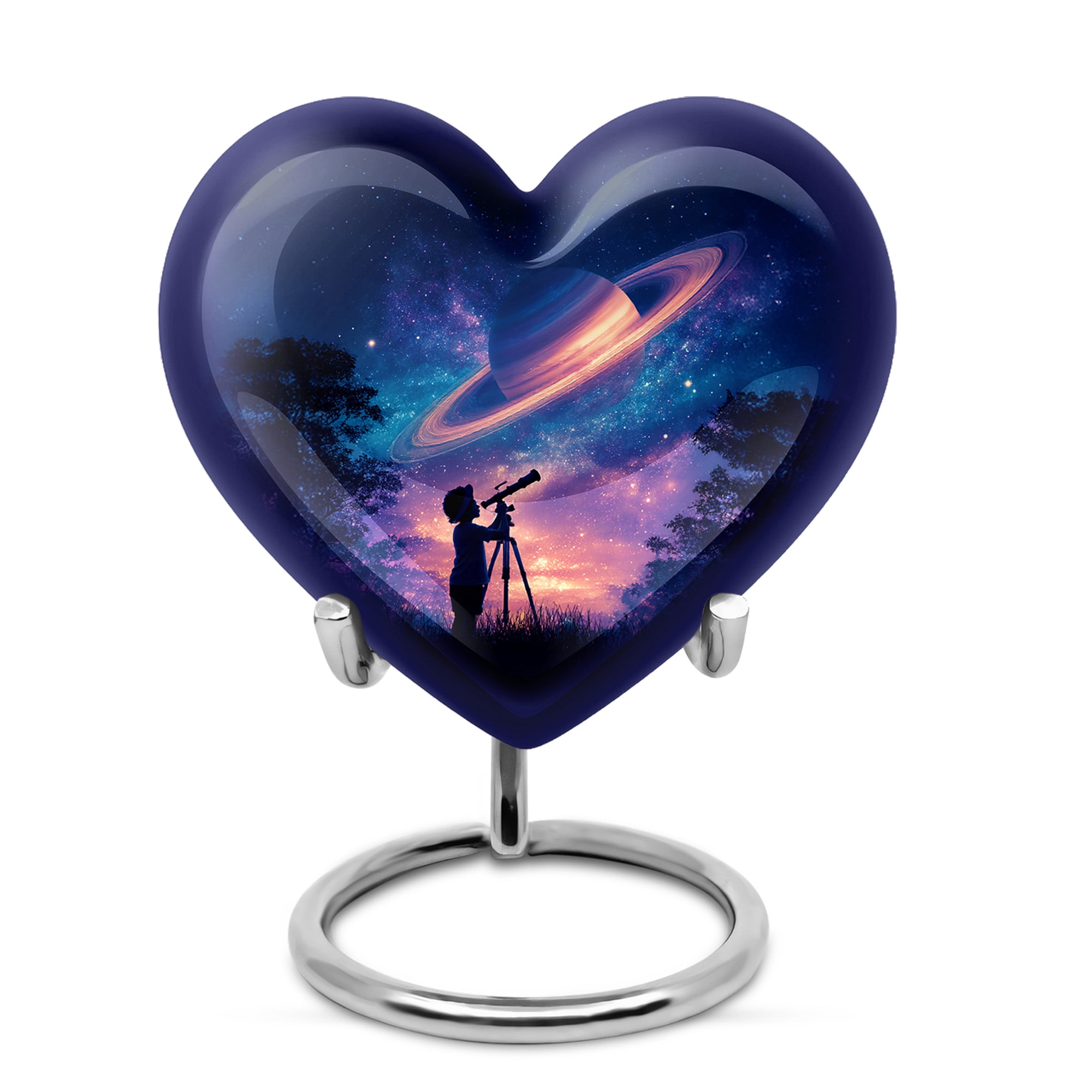 MUKTIVE Telescope Keepsake Urn for Ashes for Women, Small Blue Child ...