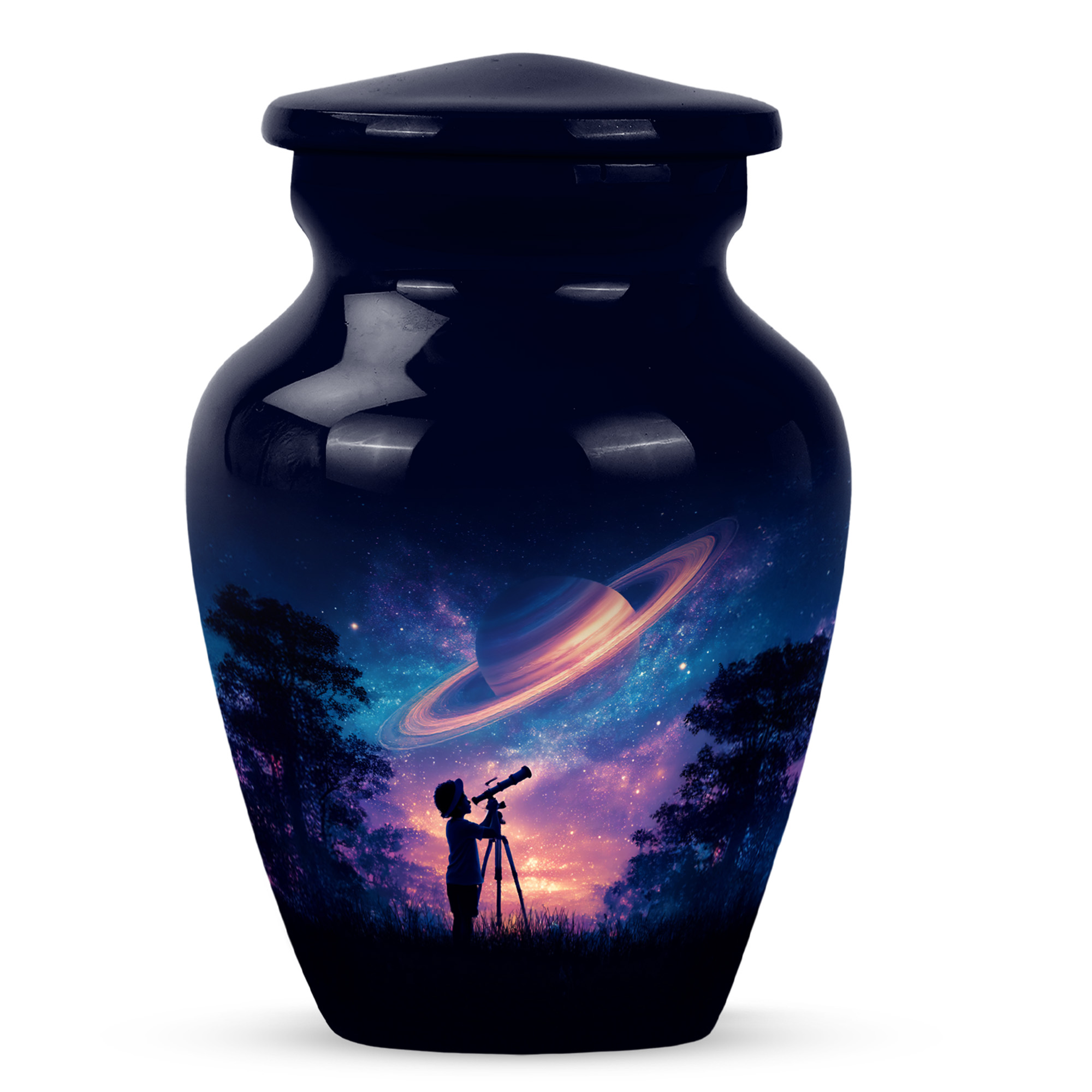 MUKTIVE Telescope Urns, Human Ashes Adult 3 Inch Urn, Blue Funeral Urns ...