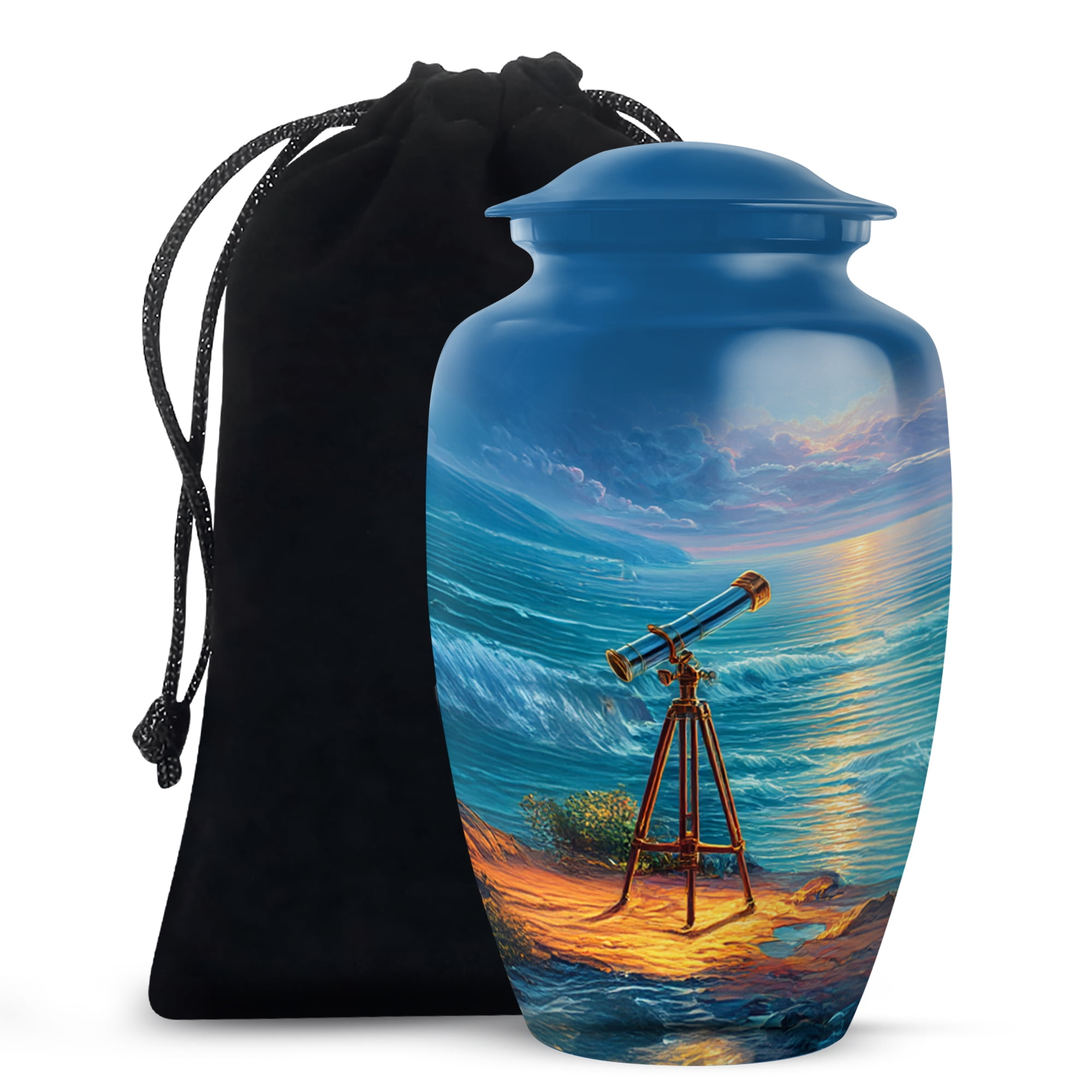 MUKTIVE Telescope Urns for Loved Ones Ashes, Dad Urn for Cremation, Large Mountain Urn for Women ...