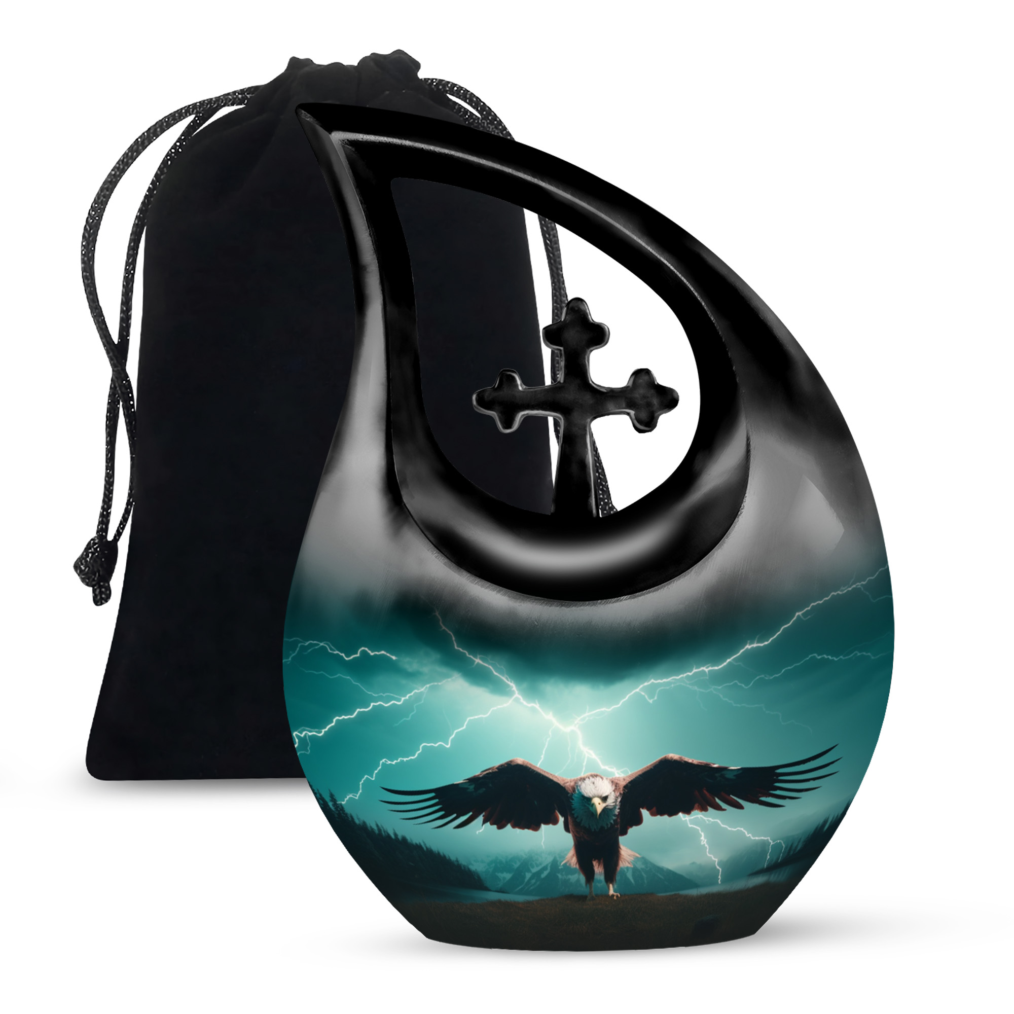 MUKTIVE Thunder Fire Eagle Memorial Urn for Human Ashes Adult Male ...