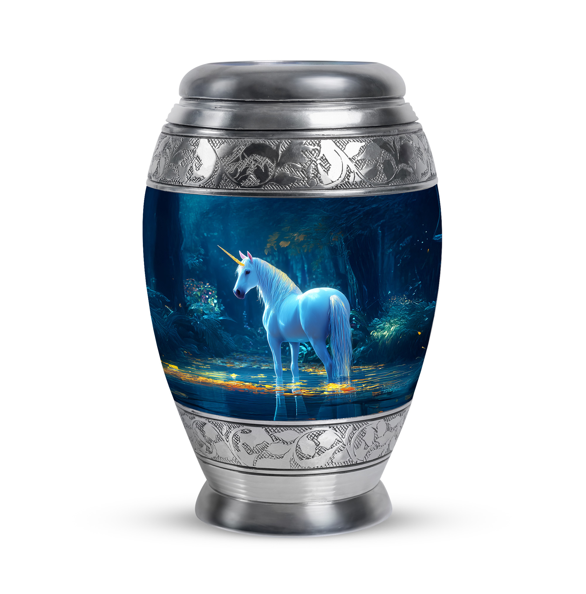 MUKTIVE Unicorn Funeral Urns for Adult Male, Little Blue Cremation Urn ...