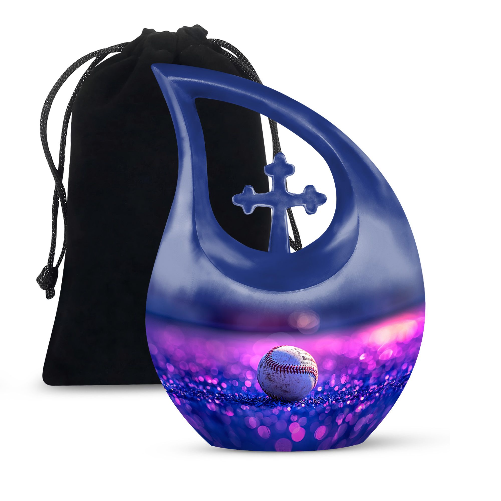 MUKTIVE White Baseball Cremation Urns for Women and Men - Large Cross ...