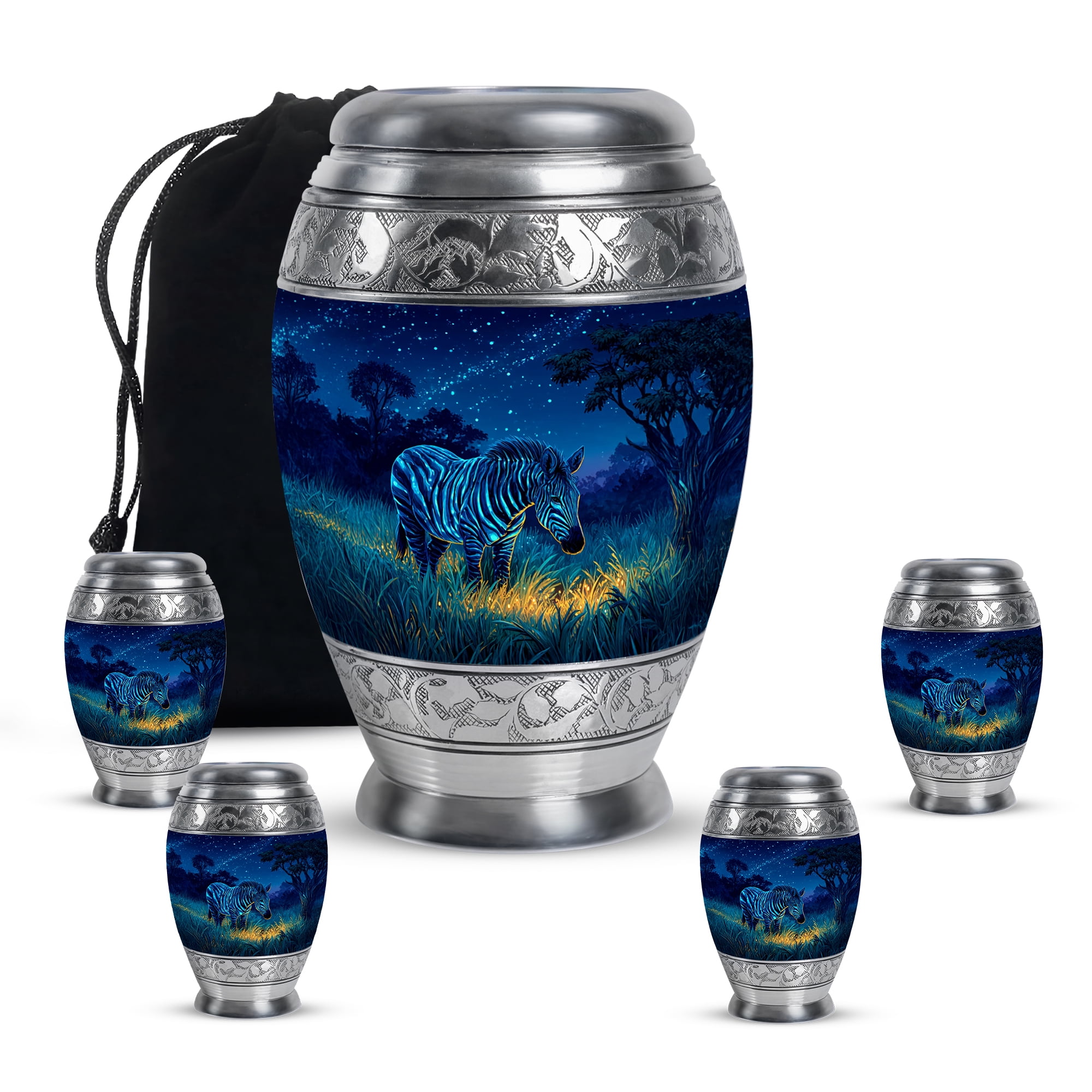 MUKTIVE Zebra Funeral Urns for Adult Female, Large 10 Inch Adult Star ...