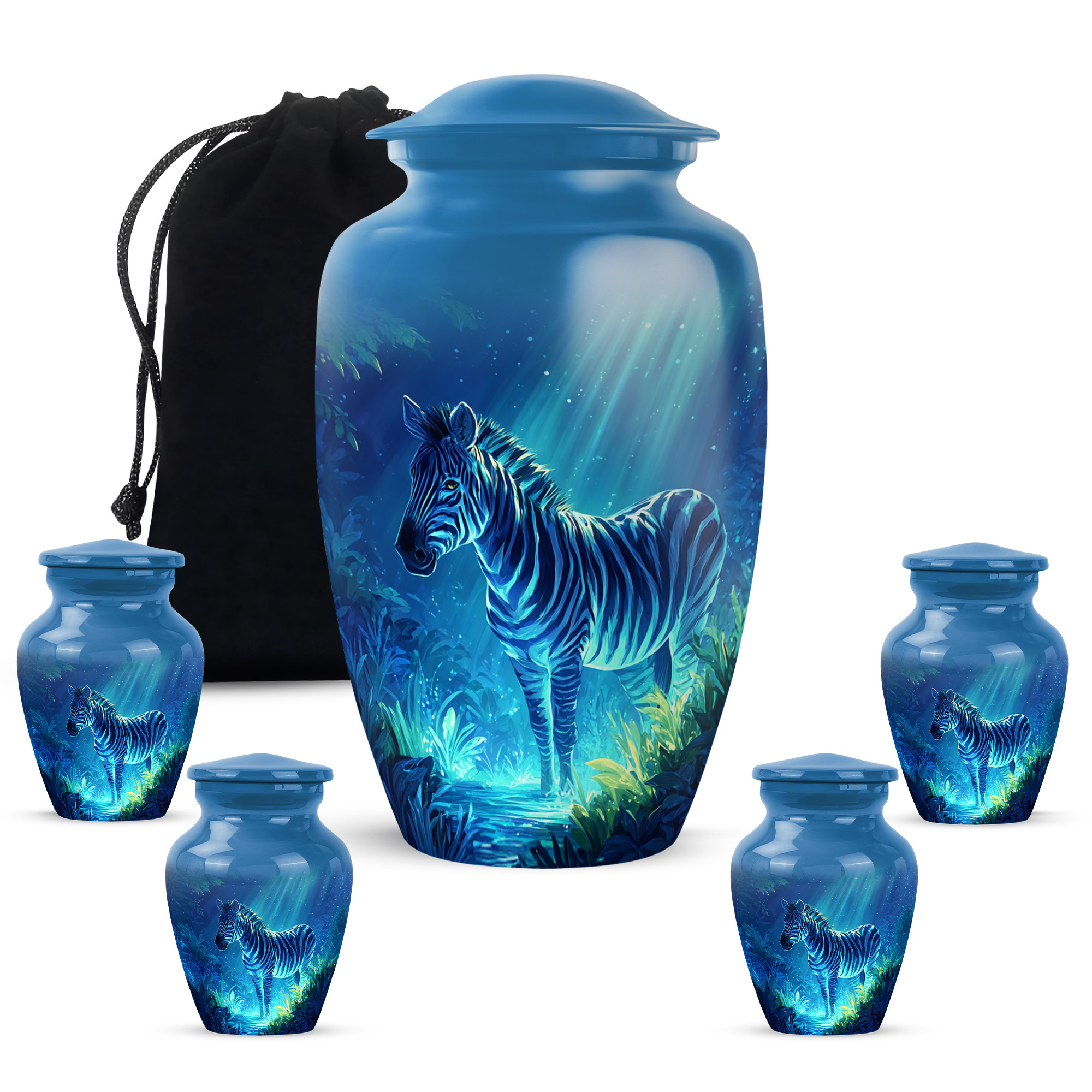 MUKTIVE Zebra Funeral Urns for Ashes Father Remains 10 Inch, Forest ...